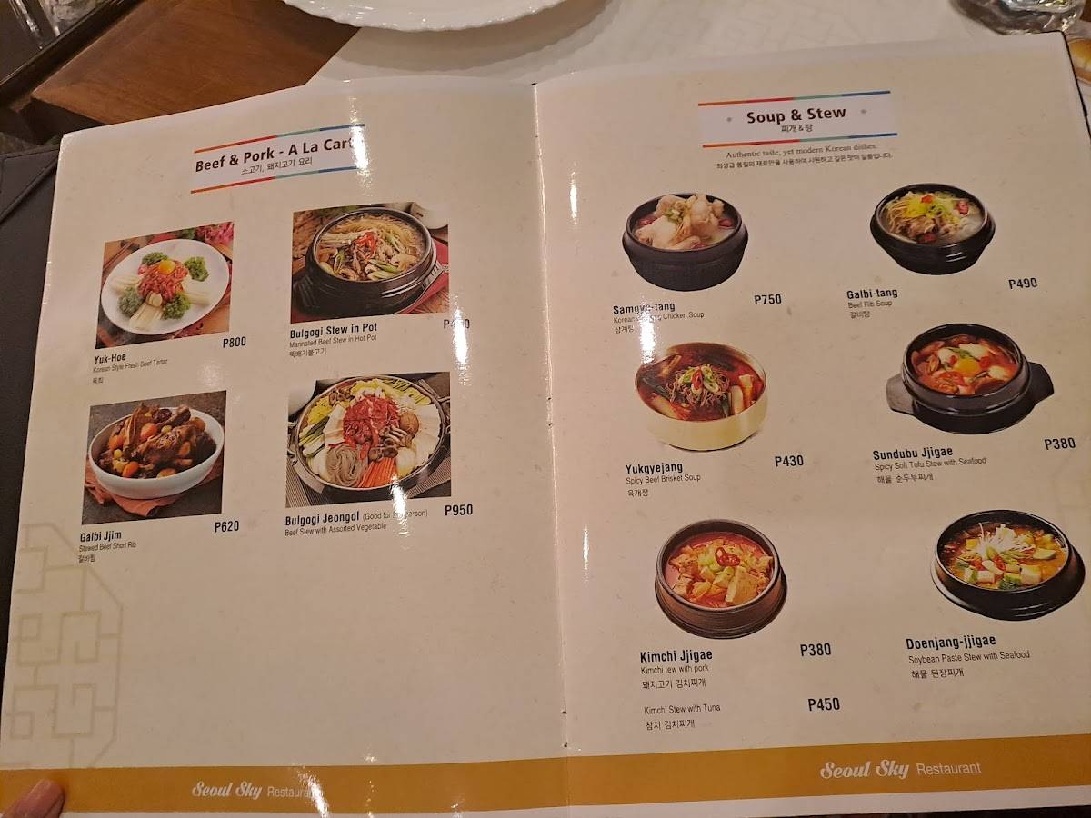 Menu at Seoul Sky Restaurant eat, Quezon City