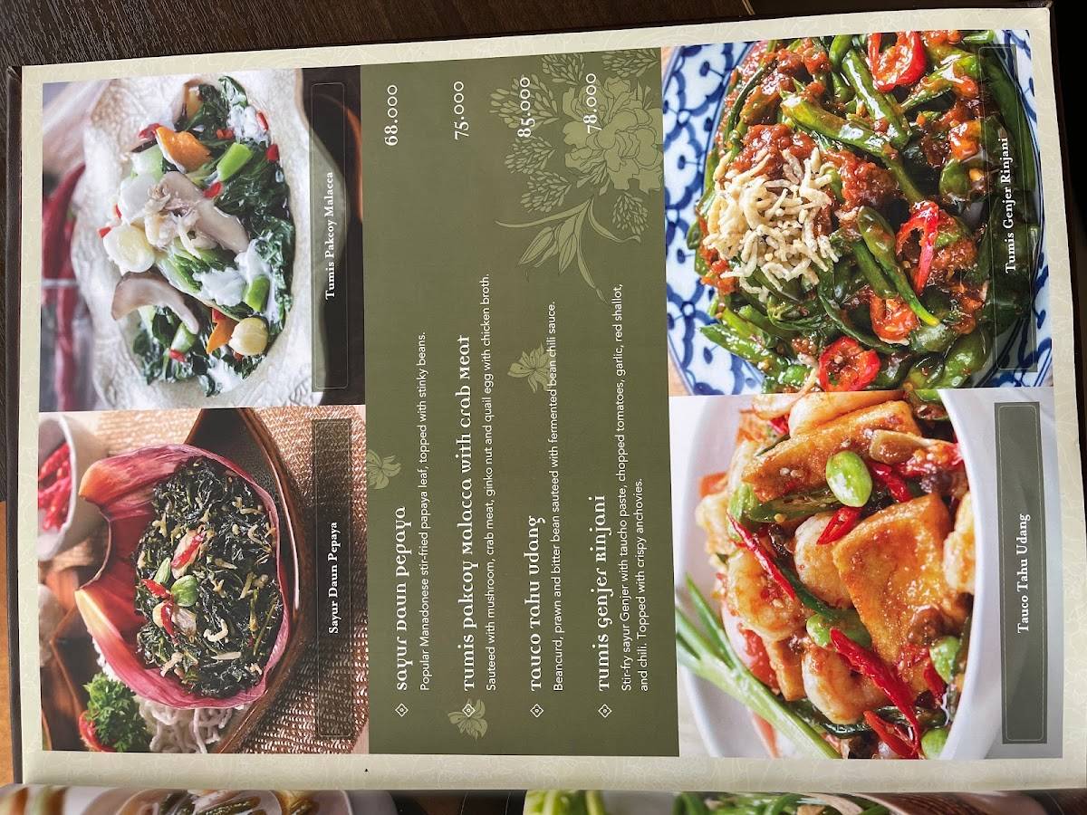 Menu at Seribu Rasa restaurant, Jakarta, Plaza Indonesia