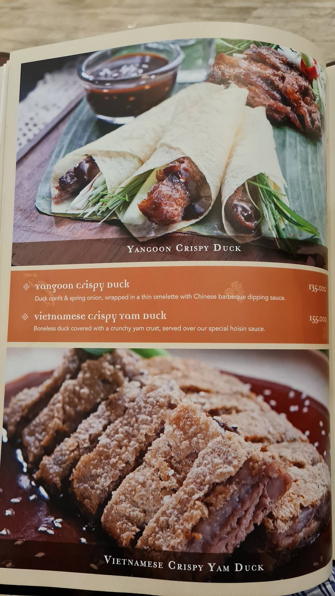 Menu at Seribu Rasa restaurant, Jakarta, Plaza Indonesia