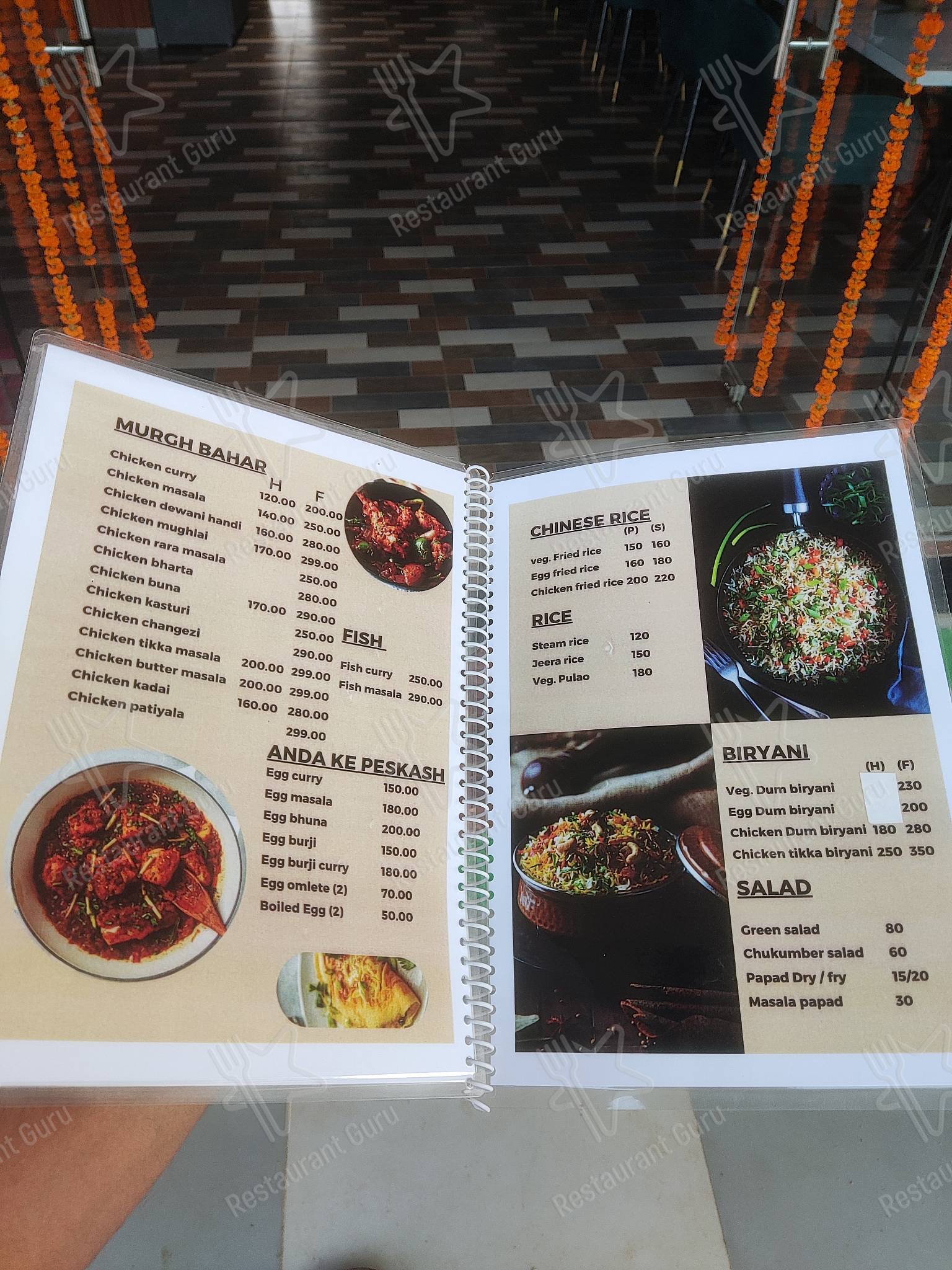 Menu at Seven Delights, Kharora