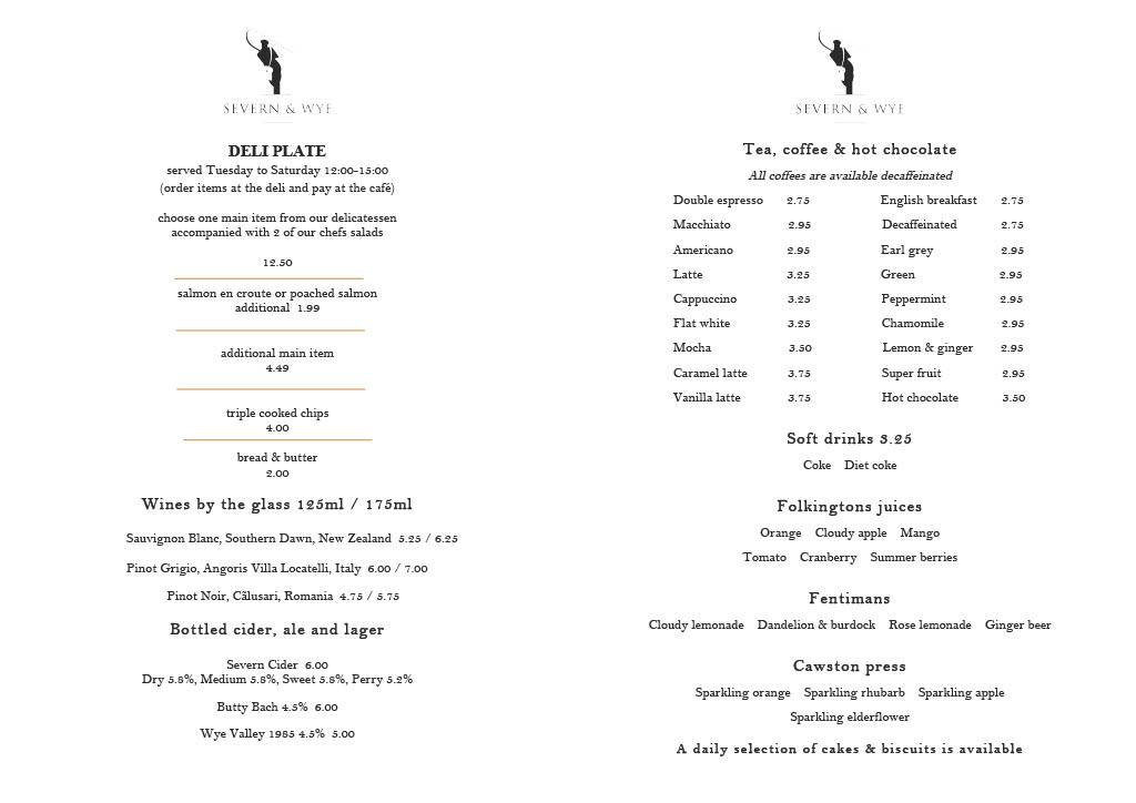 Menu at Severn & Wye Smokery restaurant, Westbury-on-Severn