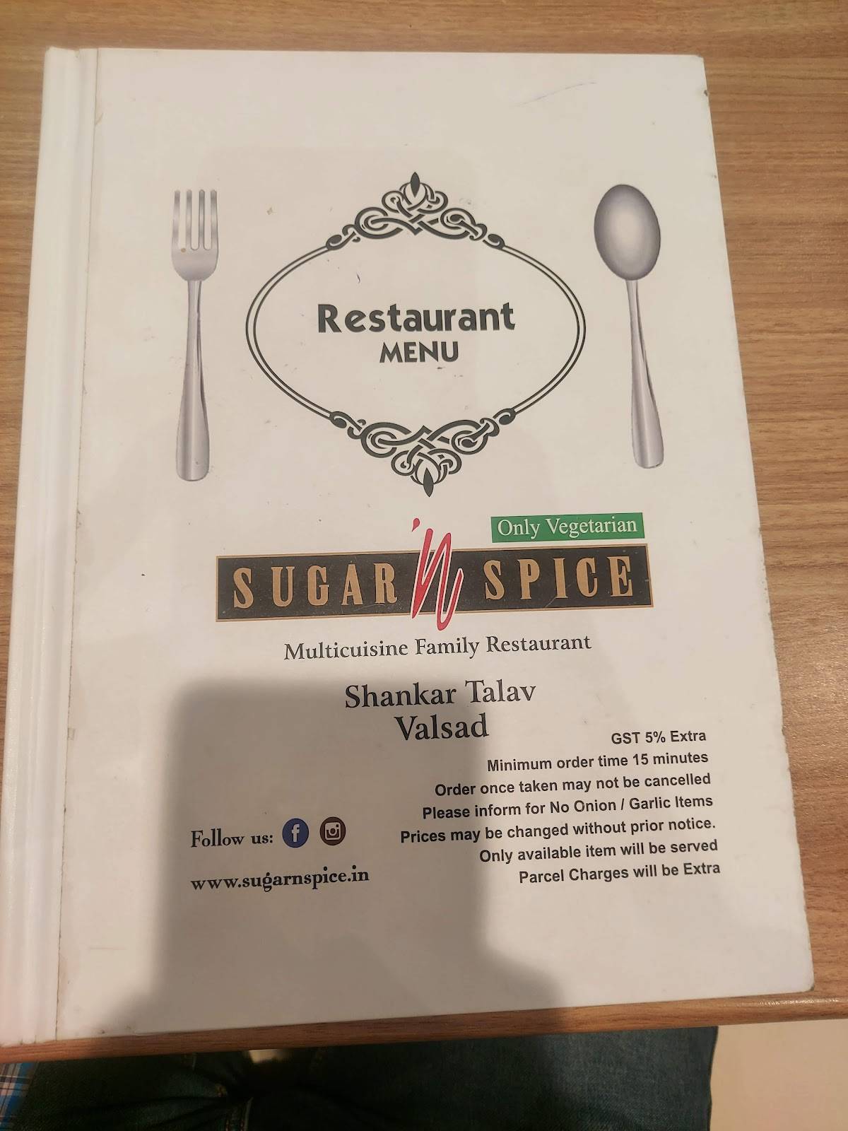Menu at Sugar 'N Spice, Shanker Talav, NH 48