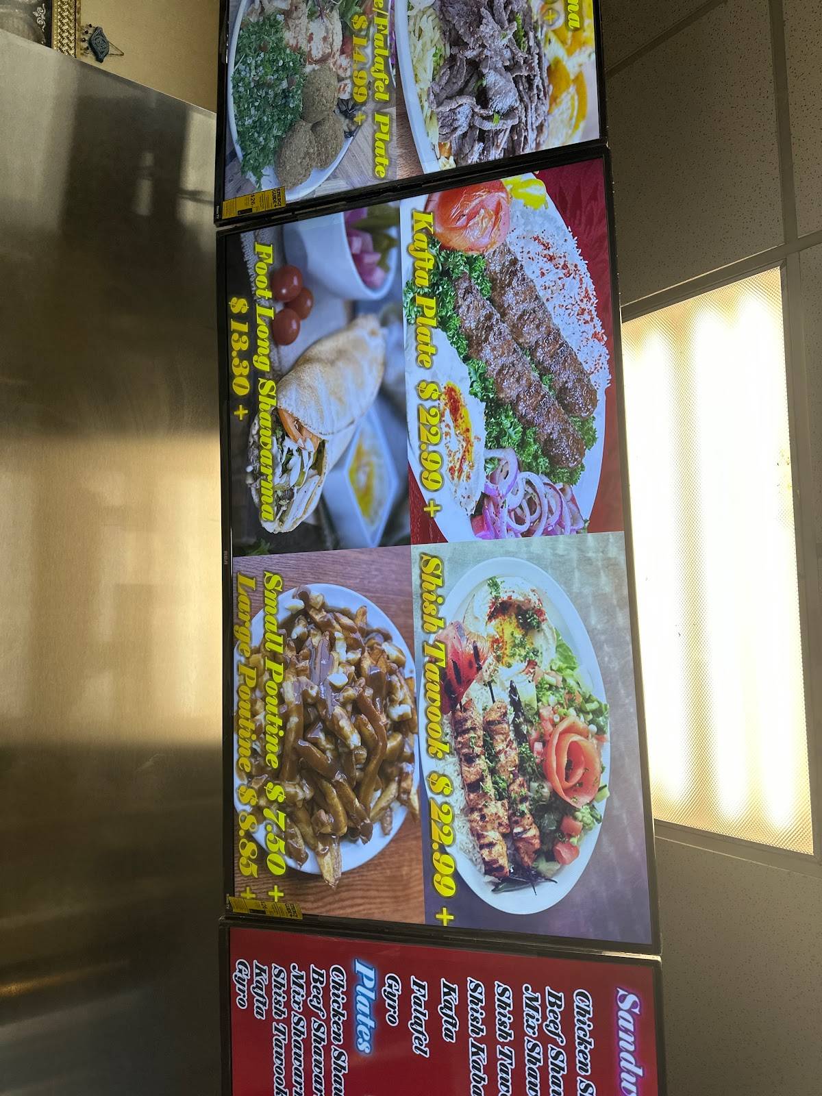 Carta del restaurante Shawarma Queen, Windsor