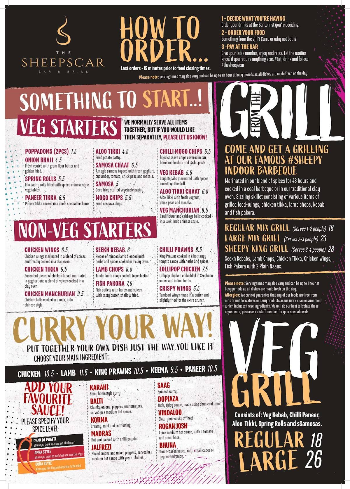 Menu at Sheepscar Bar & Grill, Leeds