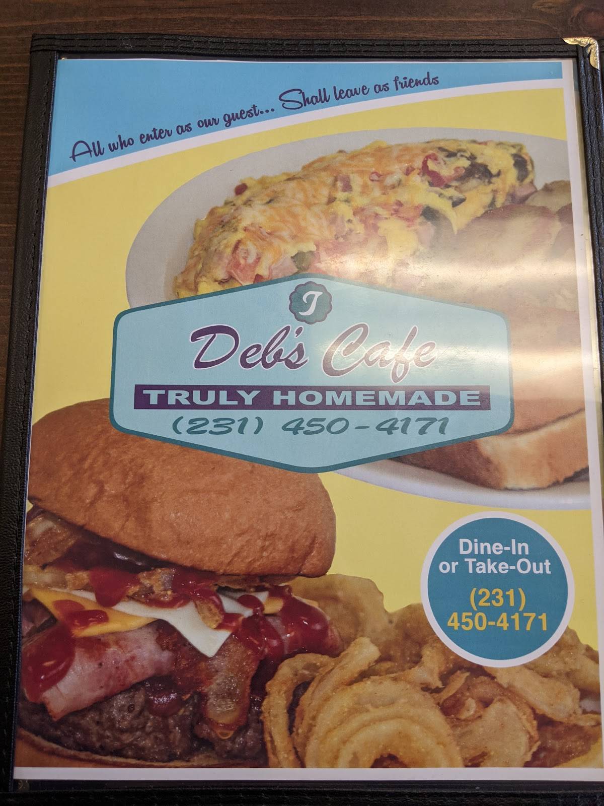 Menu at Deb's Cafe, Shelby