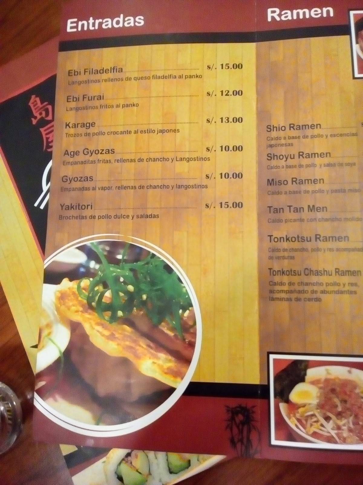 Carta del restaurante Shimaya Ramen, Santiago del Surco, Av. Caminos ...