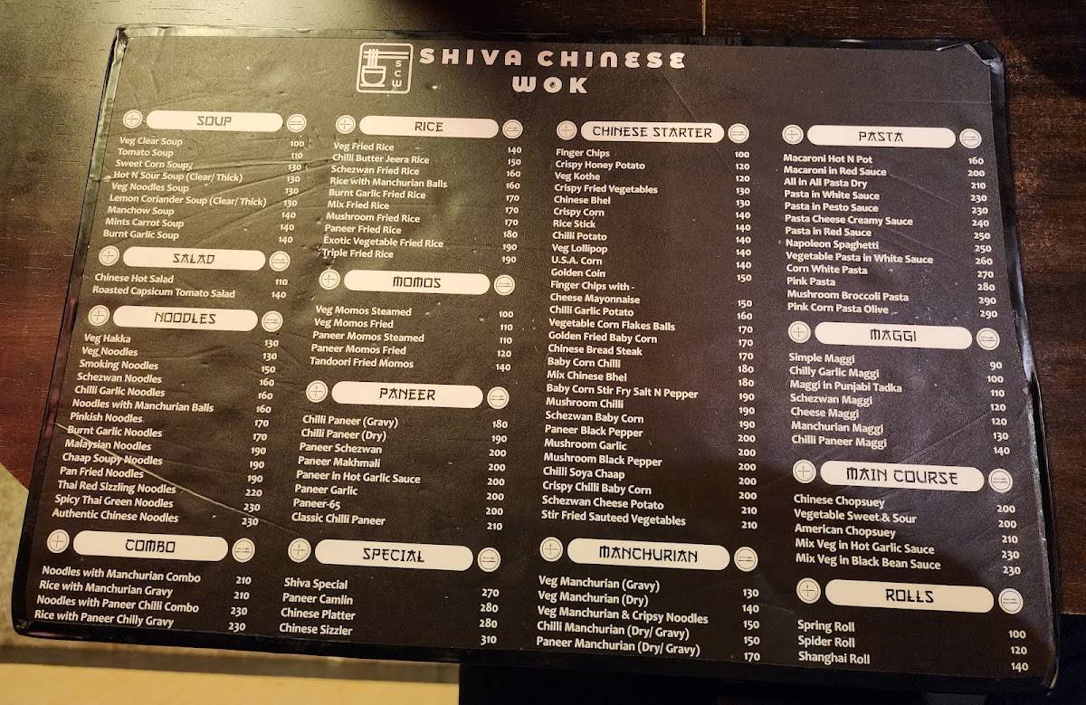 Menu at Shiva Chinese Wok, Indore, 19