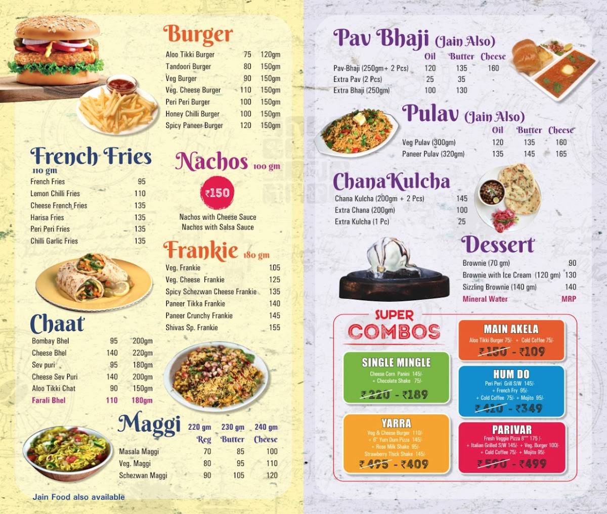 Menu at Shiva's Coffee Bar and Snacks, Sector-25, Gandhinagar