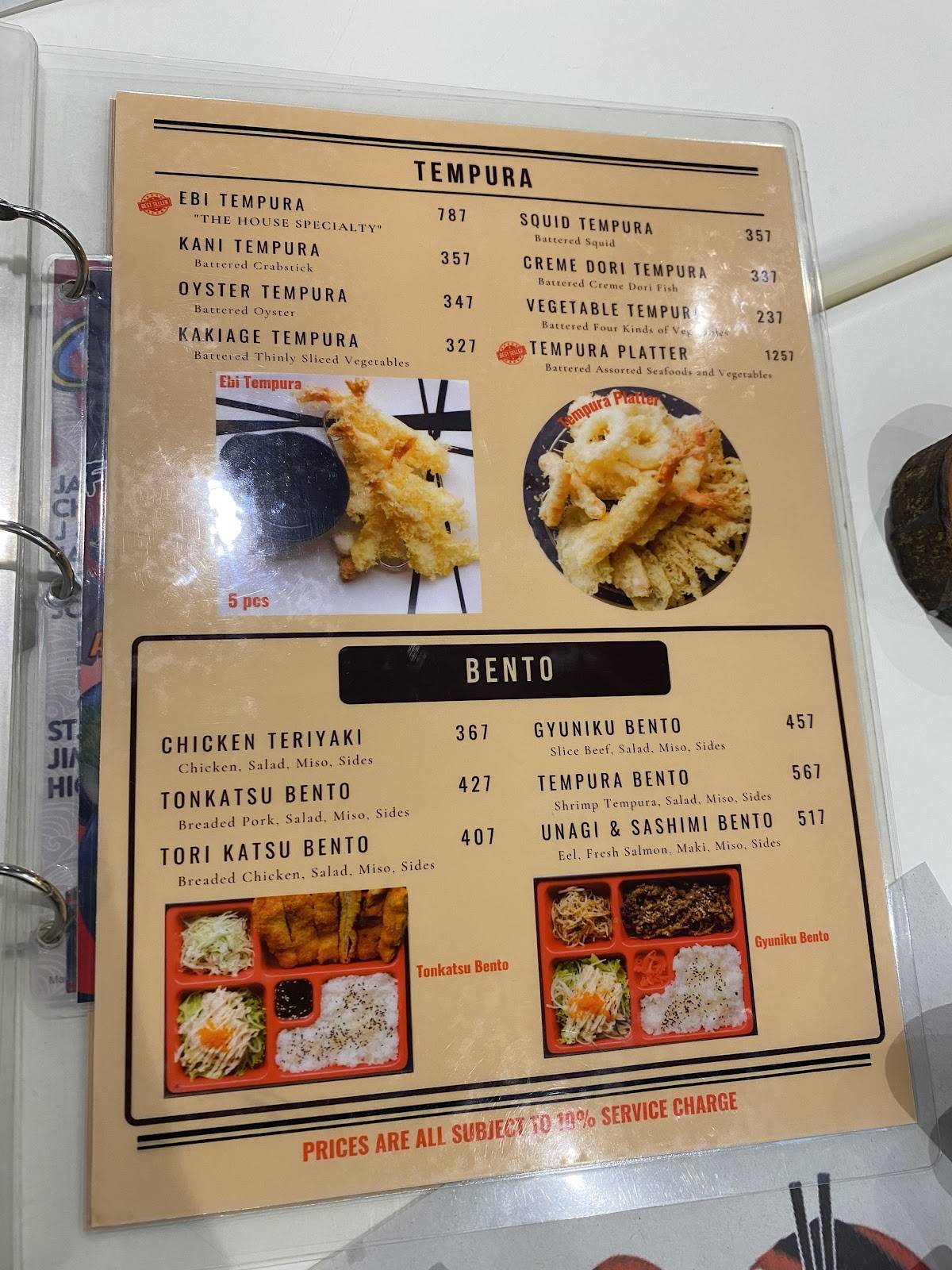 Carta de Shokudo Timog Restaurant, Ciudad Quezon