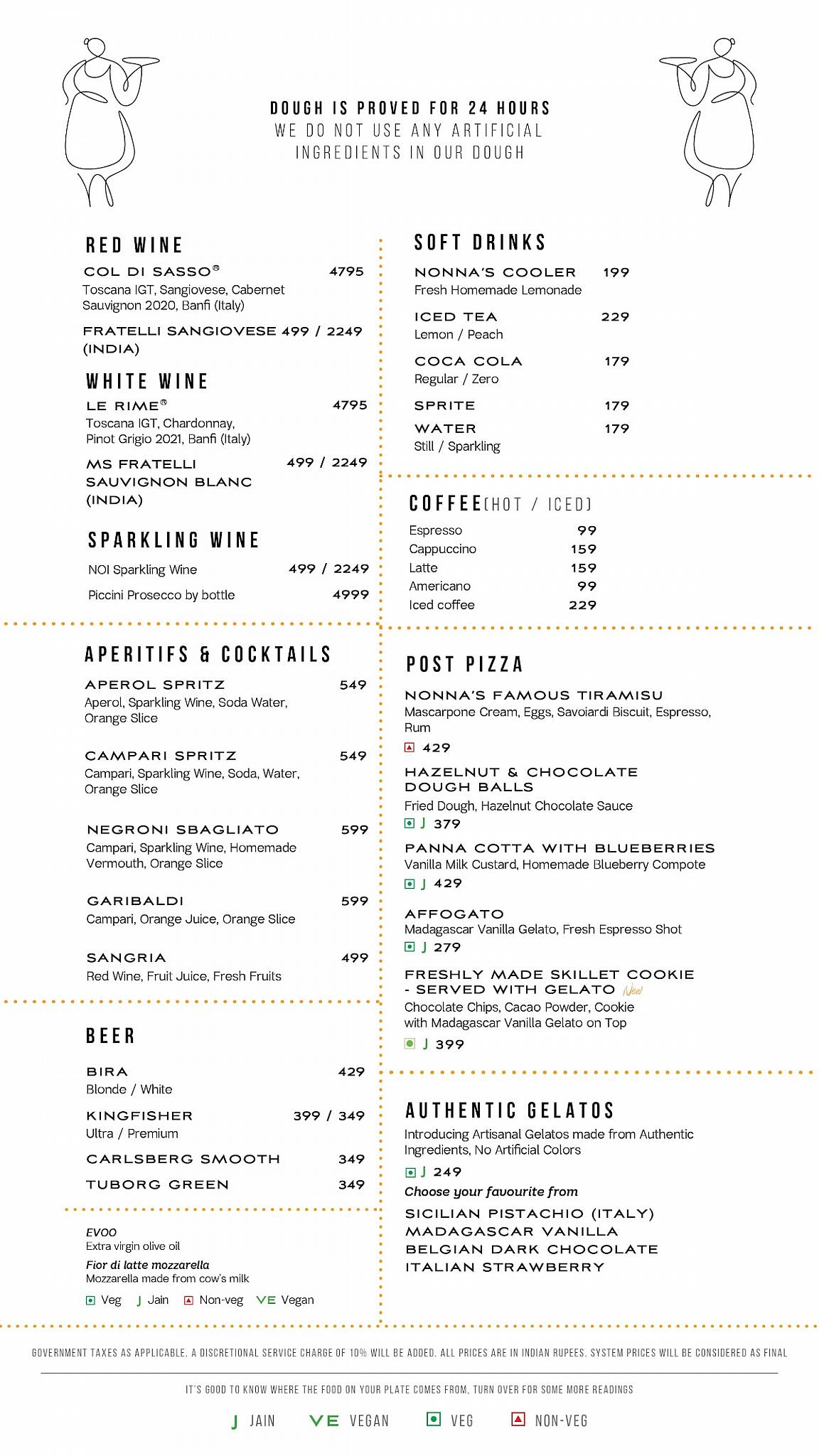Menu at Si Nonna's - The Original Sourdough Pizza - Jio World Plaza, Mumbai, Mumbai