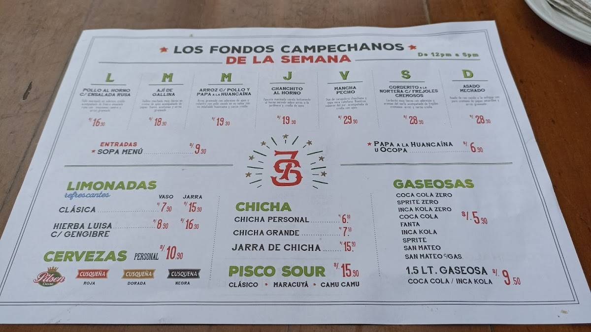 Carta del restaurante Siete Sopas Surquillo, Surquillo, Av. Angamos ...