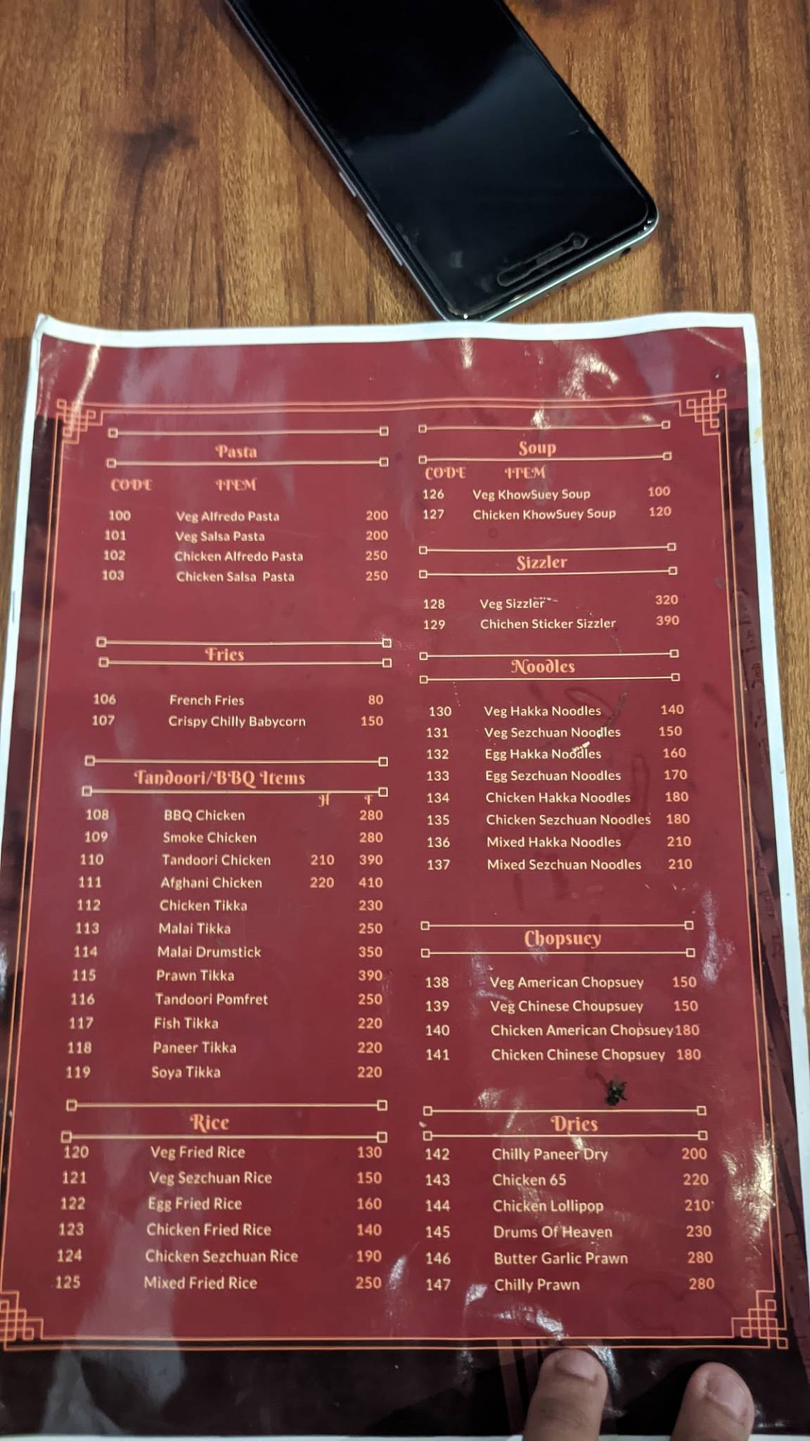 Menu at Brotherhood Cafe and Restaurant, Silchar