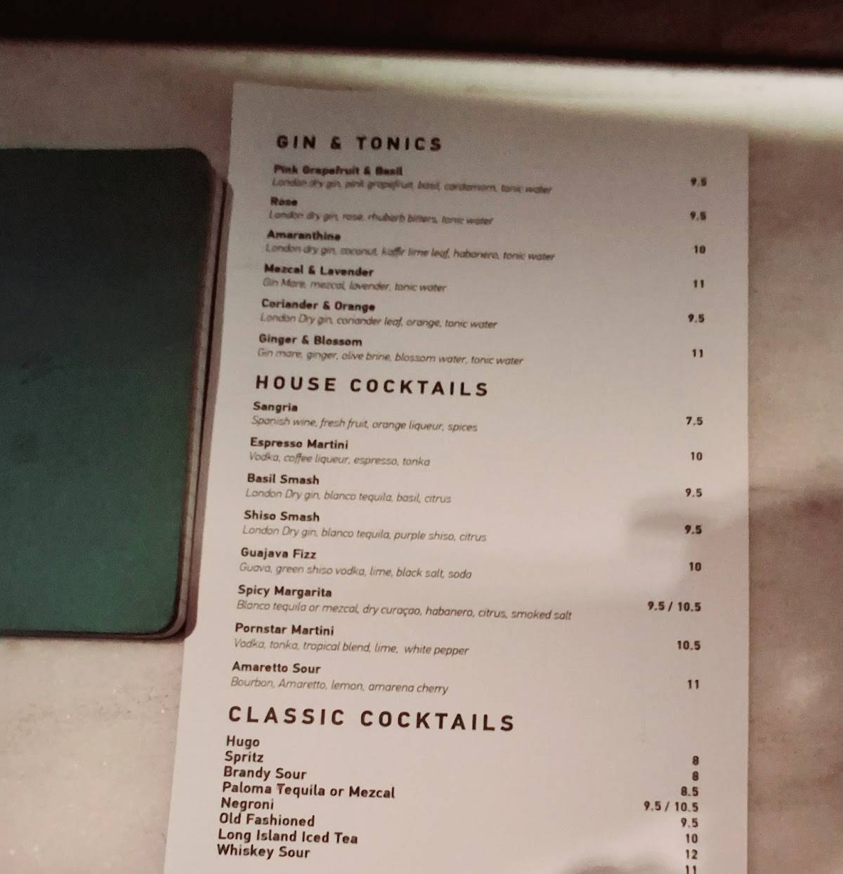 Menu at Silver Star Bar, Nicosia