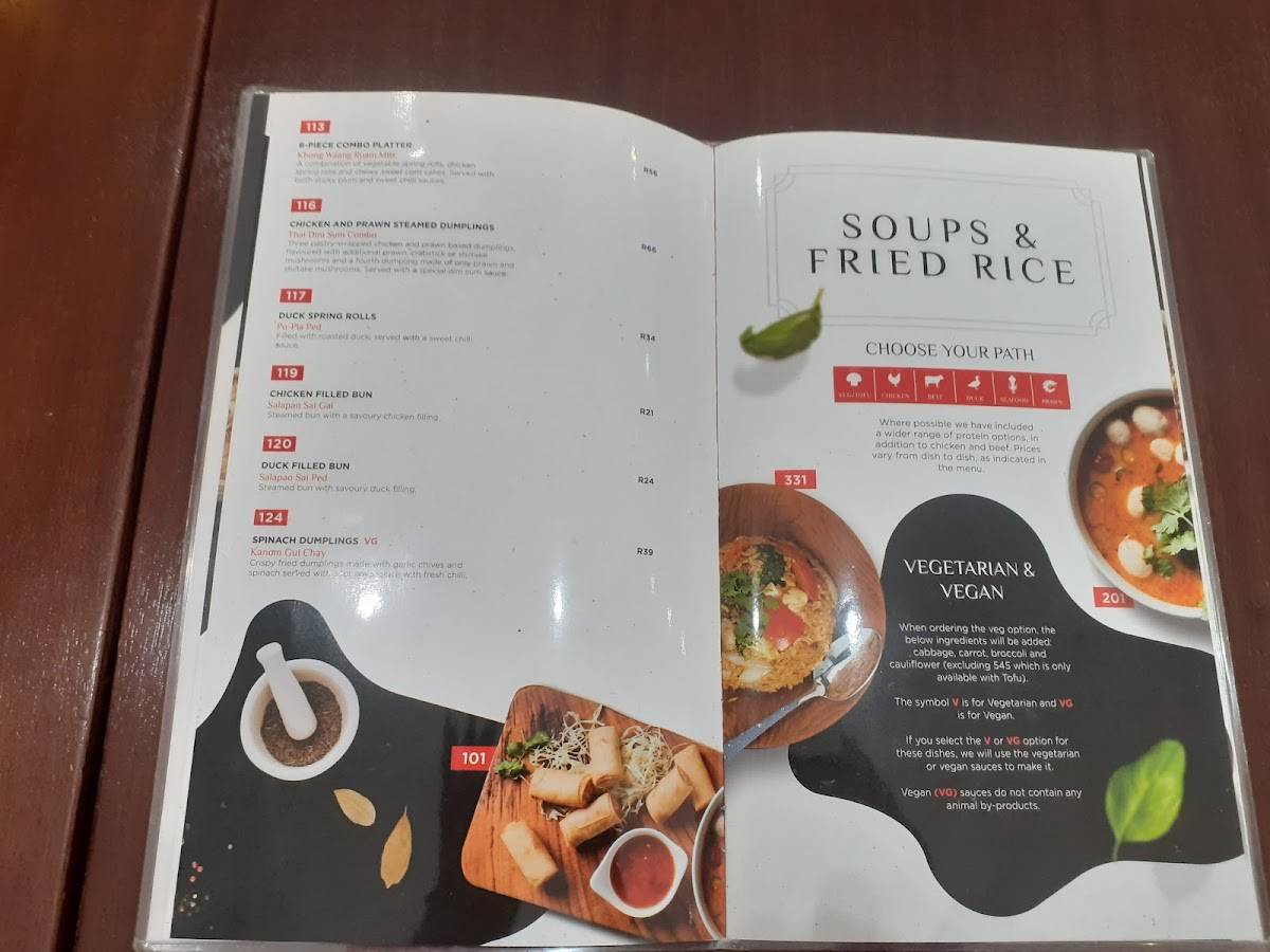 Menu at Simply Asia Kenilworth restaurant, Cape Town, 61a Rosmead Ave