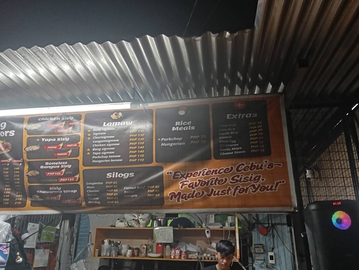 Carta del restaurante Sisig 101 - Pardo, Cebú