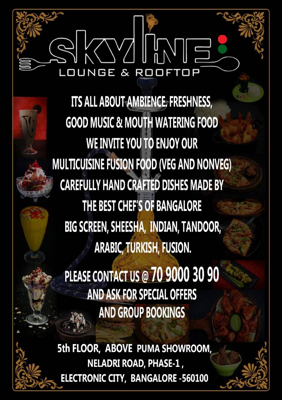 Menu at Skyline Lounge and Rooftop, Bengaluru