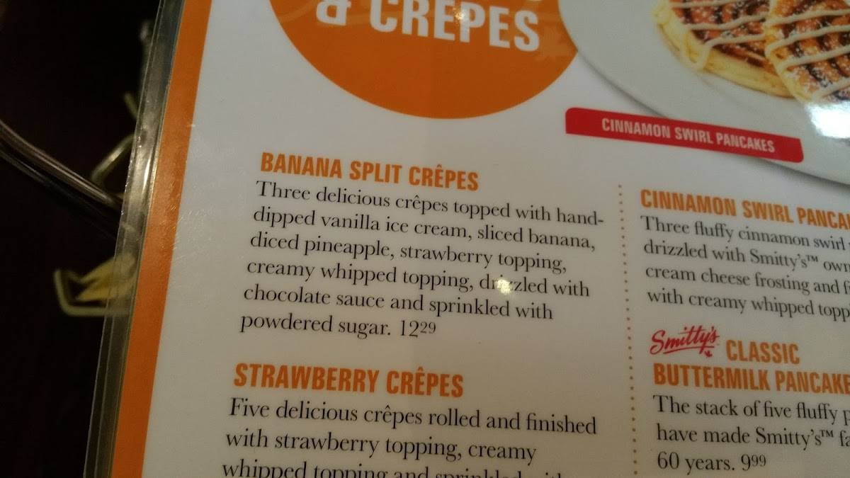 Menu at Smitty's Family Restaurant, Truro