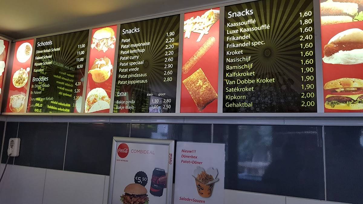 Carta de Snackbar Onder Den Toren, Wijk aan Zee