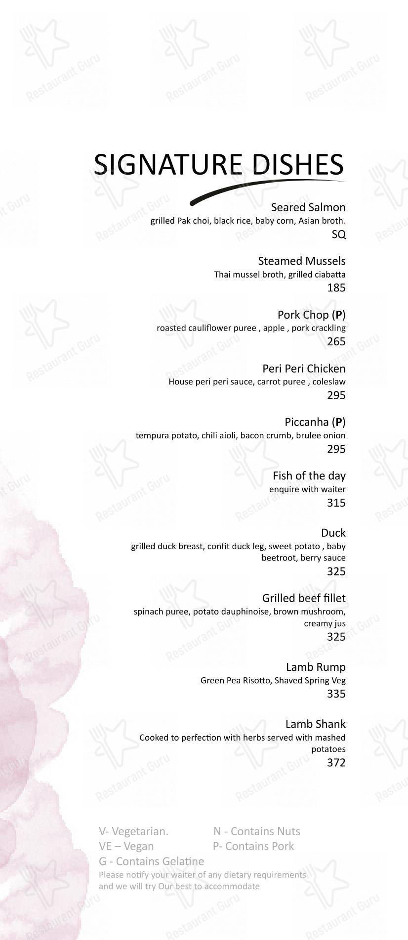 Menu at Solo Restaurant Sandton, Sandton