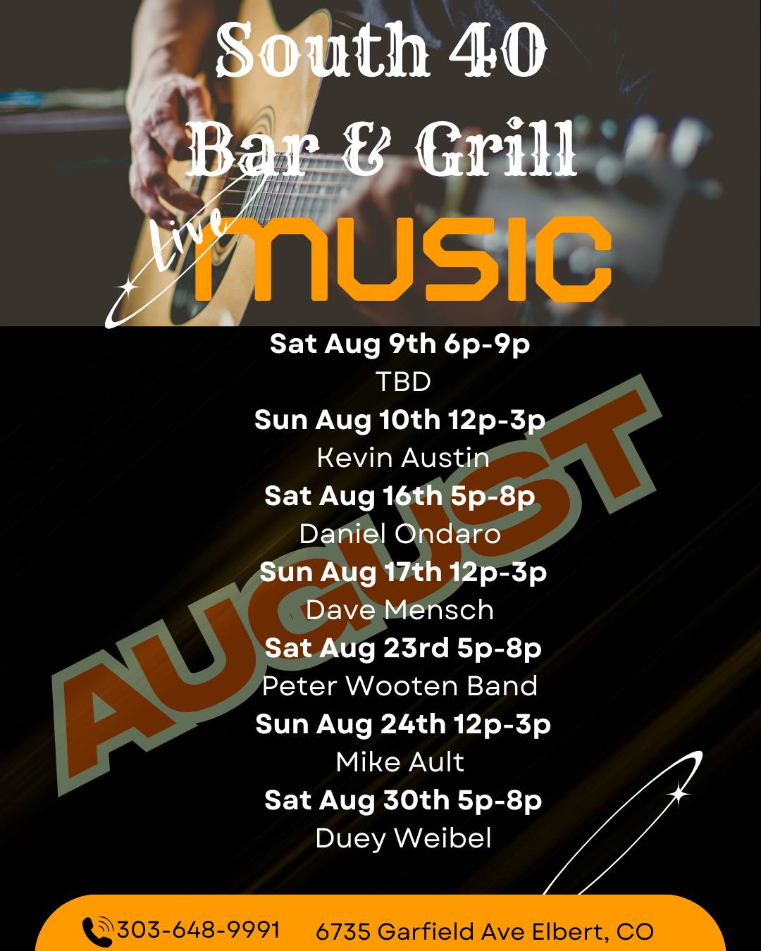 Menu at South 40 Bar and Grill, Elbert