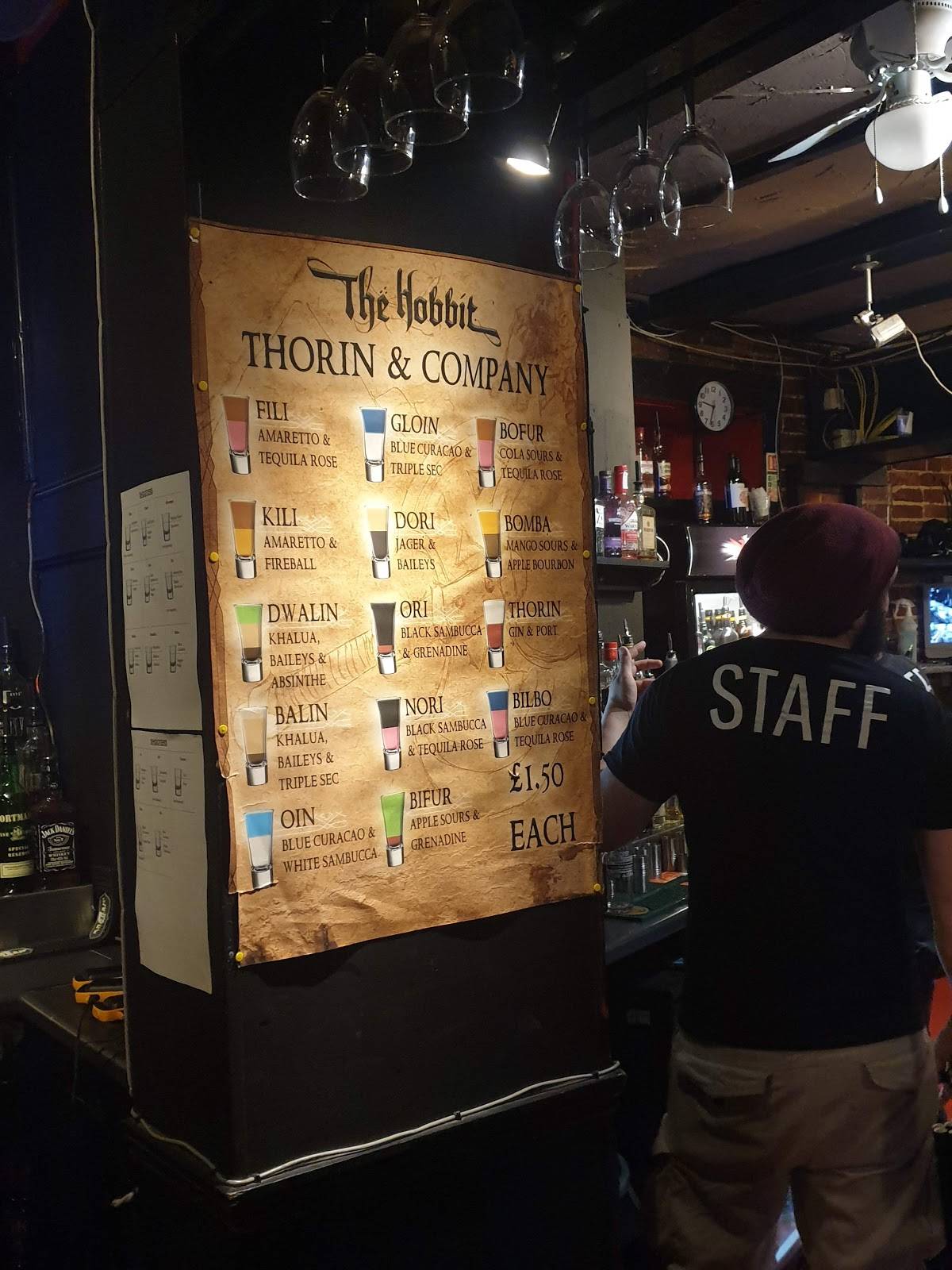 Menu at The Hobbit Pub, Southampton