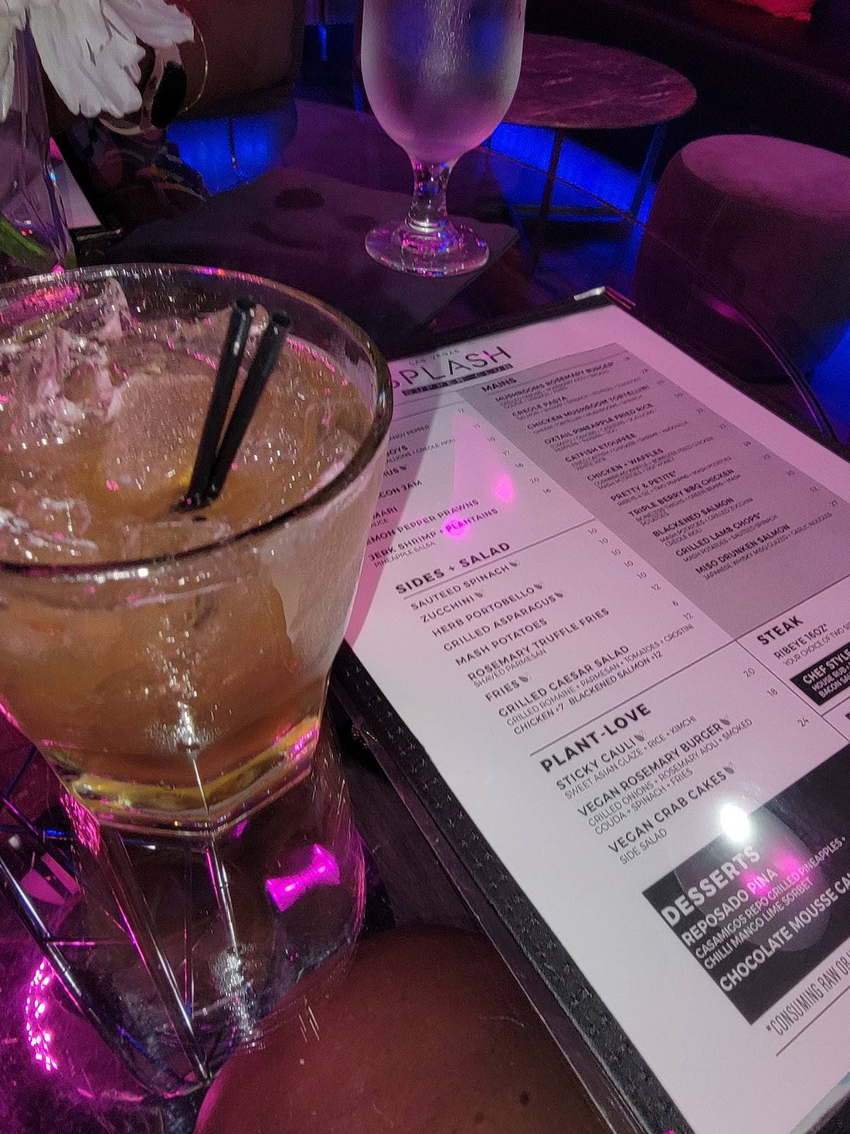 Carta de Splash Supper Club, Las Vegas