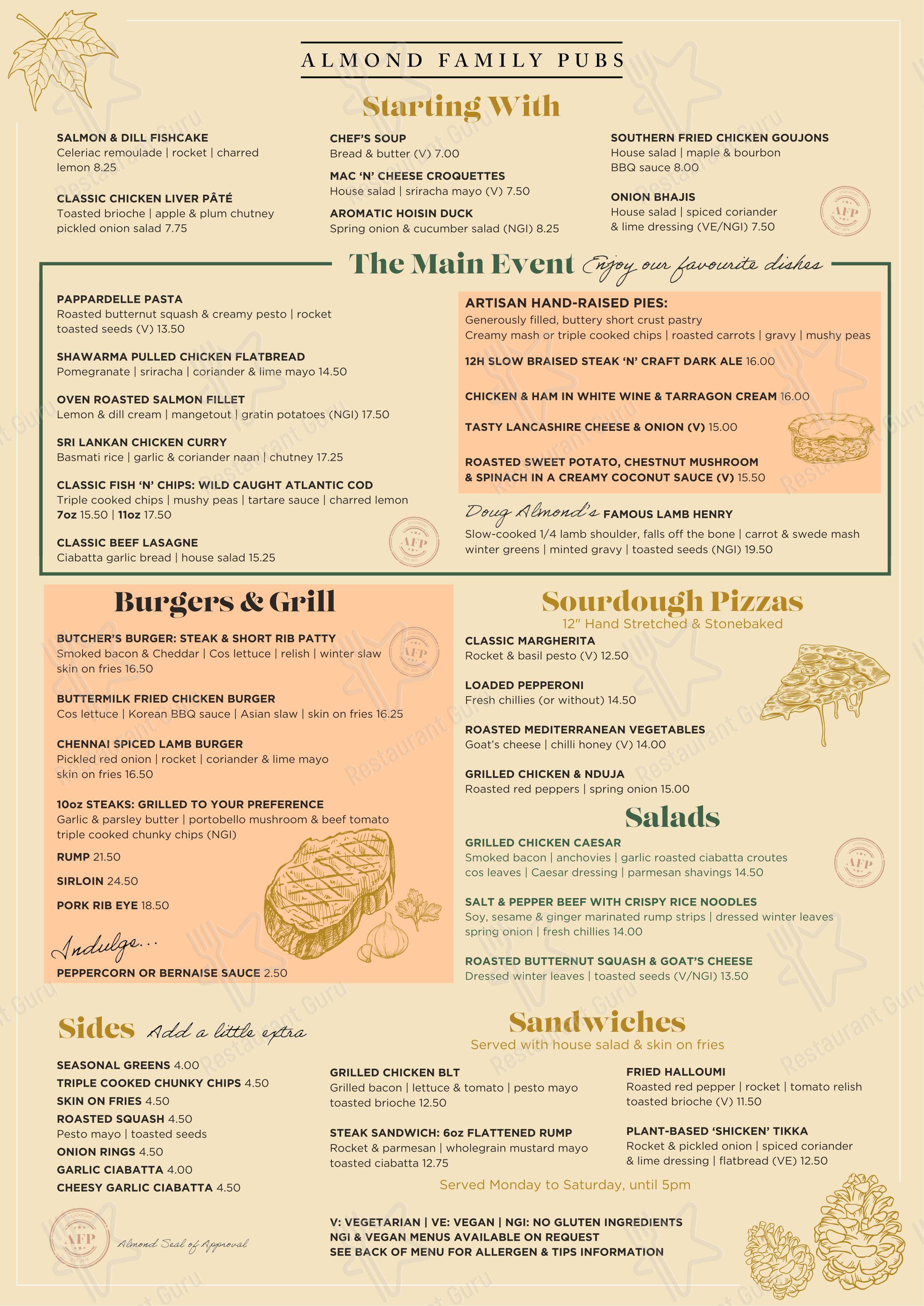 Menu at Spread Eagle pub & bar, Romiley, Hatherlow