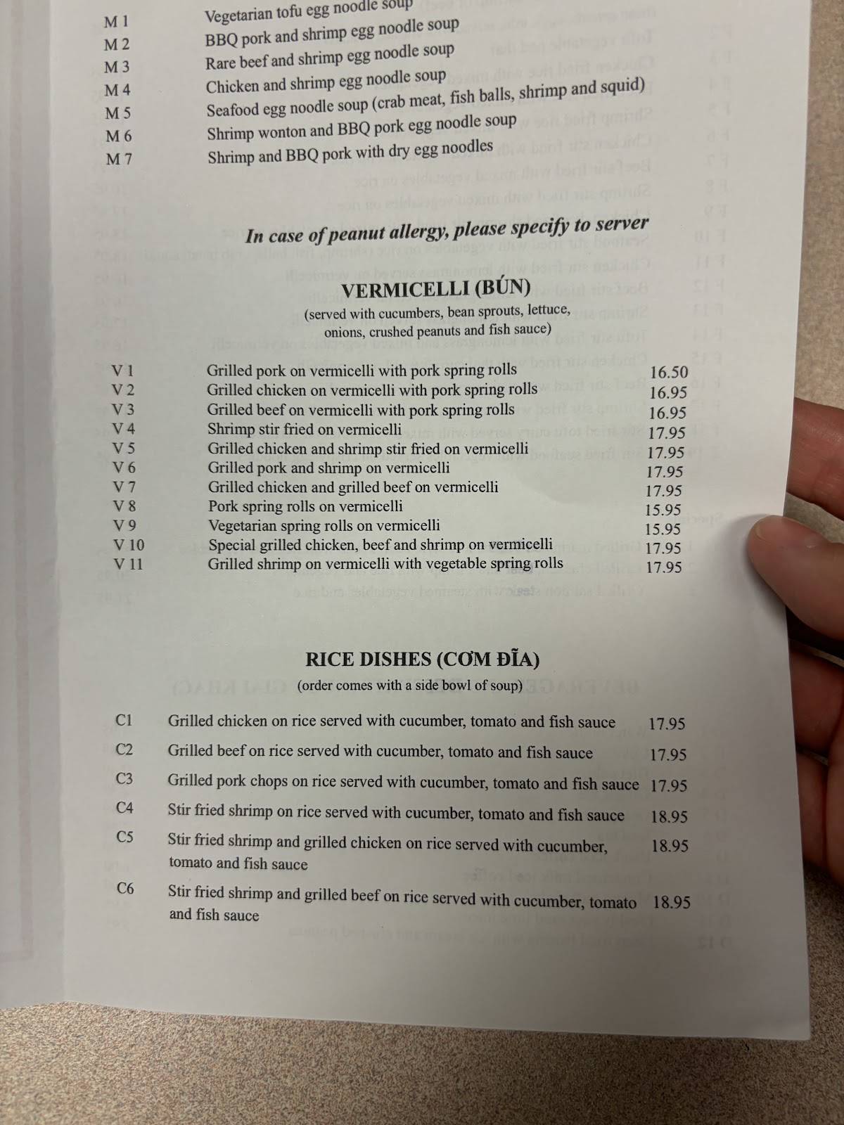 Menu at Springroll House Restaurant, Ottawa