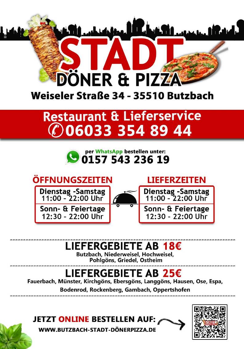 Speisekarte von Stadt Döner & Pizza, Butzbach