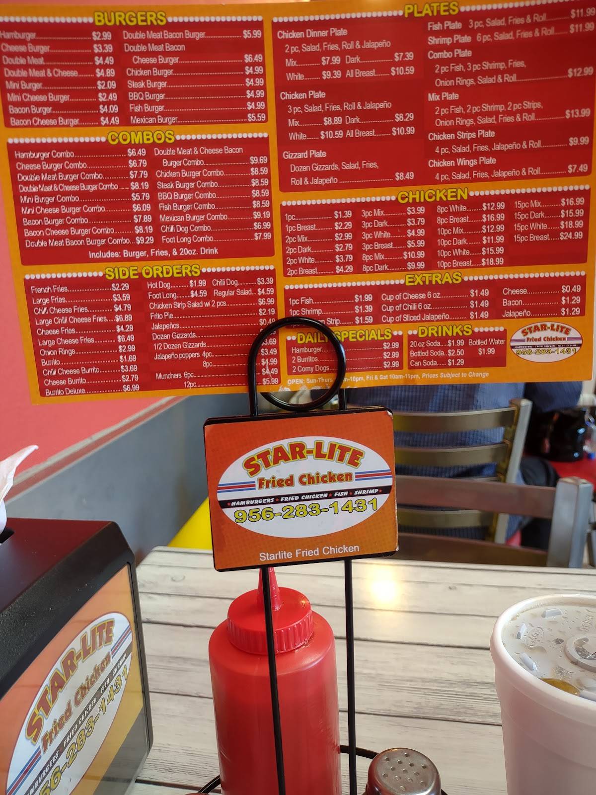 Menu at Star-Lite Fried Chicken restaurant, San Juan