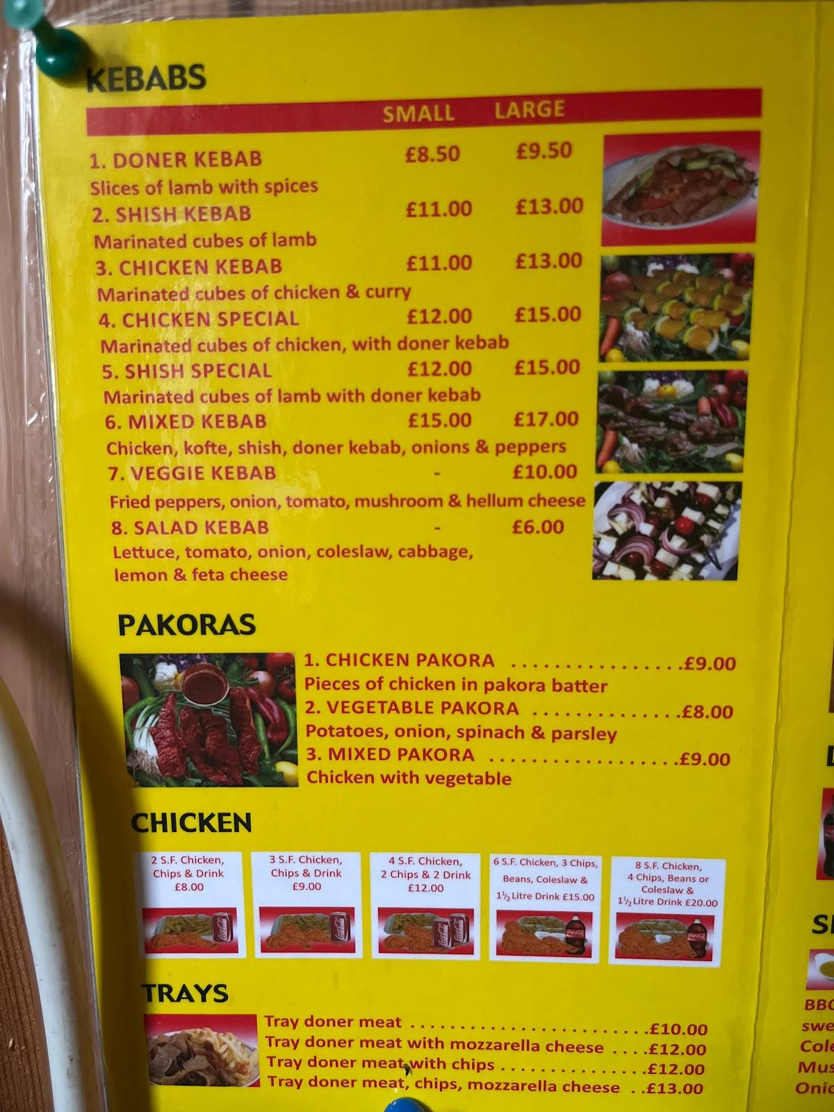 Menu at Starfish Takeaway fast food, Newton Stewart