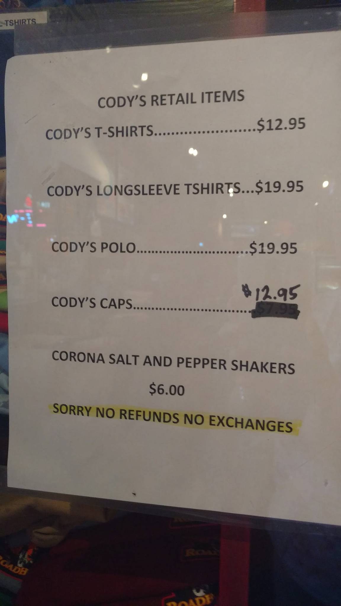 Menu at Cody's Original Roadhouse - Sumter steakhouse, The Villages ...