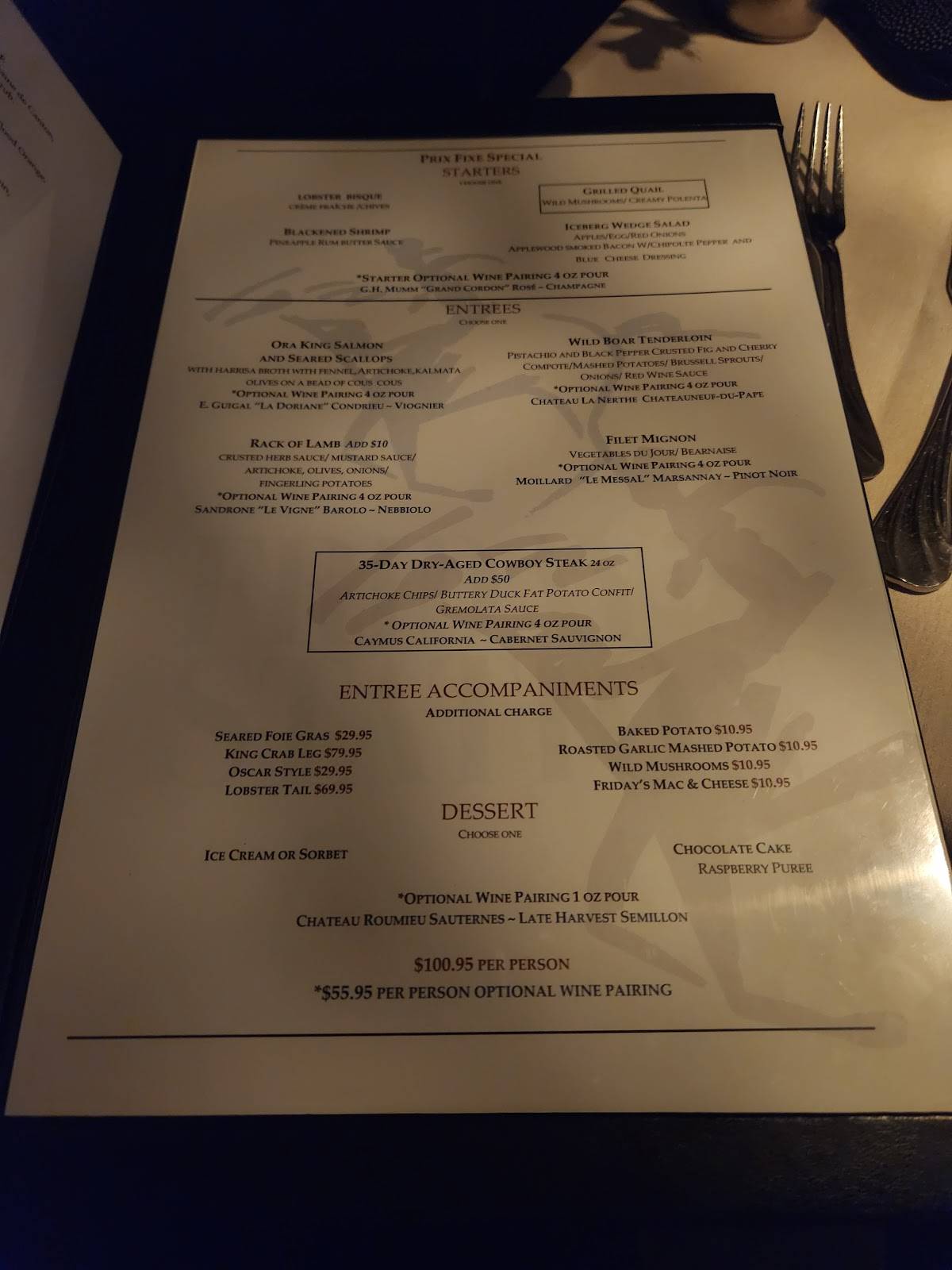 Menu at Fridays Station Steak & Seafood Grill steakhouse, Stateline, 15 ...