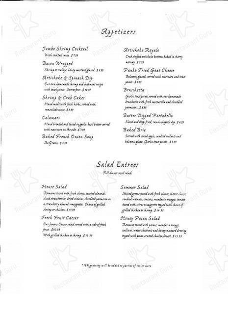 Menu at Stonehouse Restaurant & Lounge, Escanaba