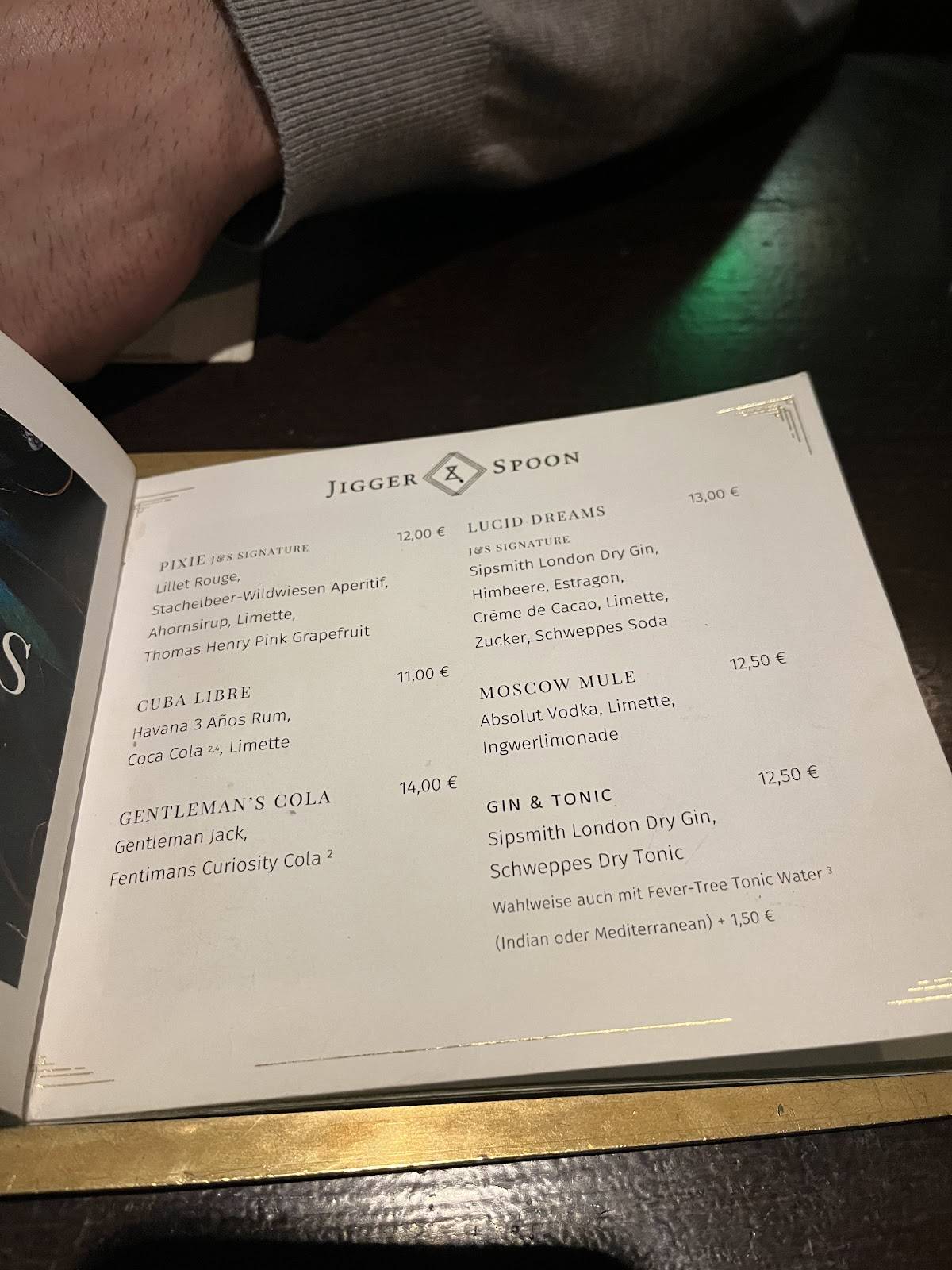 Speisekarte von Jigger & Spoon pub & Bar, Stuttgart