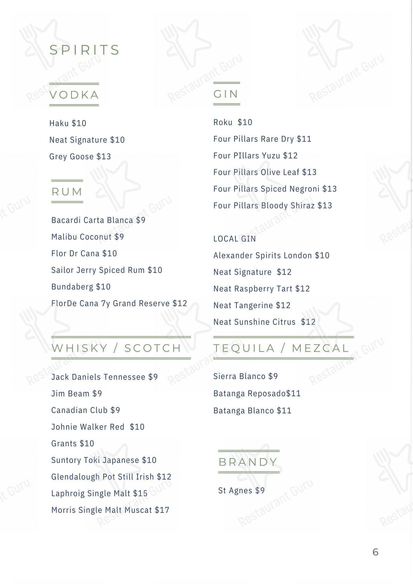 Menu at Boatshed Hallett Cove Beach restaurant, Hallett Cove