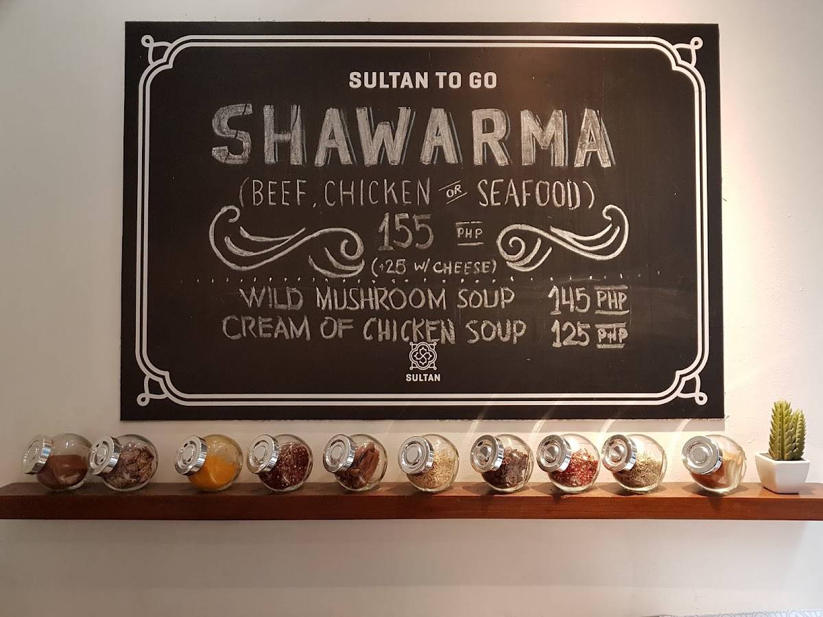 Menu at Sultan Mediterranean Grill restaurant, Makati, UG9 Valero Plaza ...