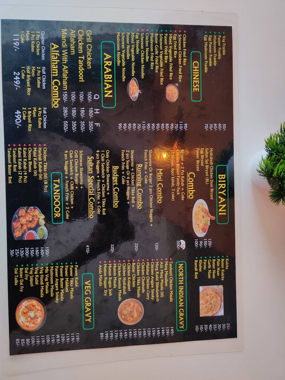 Menu at Sultan shawarma rolls and sandwiches, Bengaluru