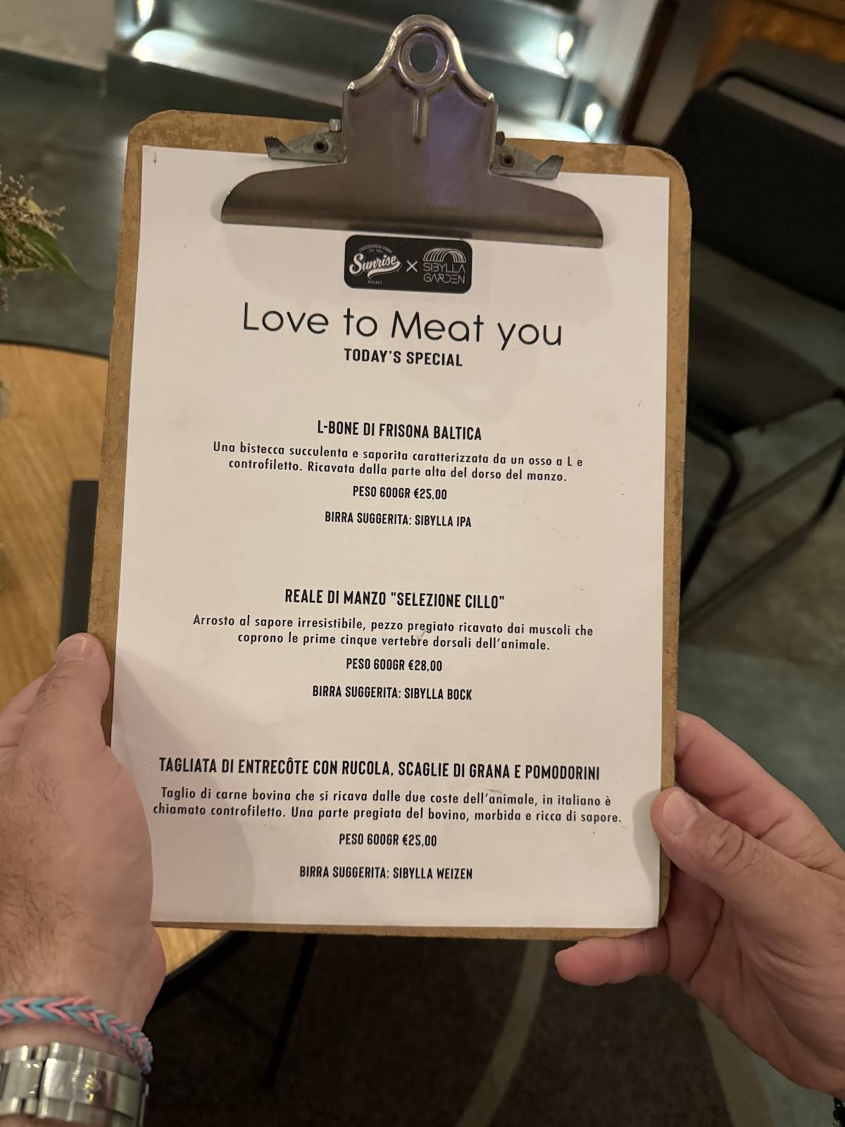 Menu at Sunrise Est. 1984 restaurant, Bacoli