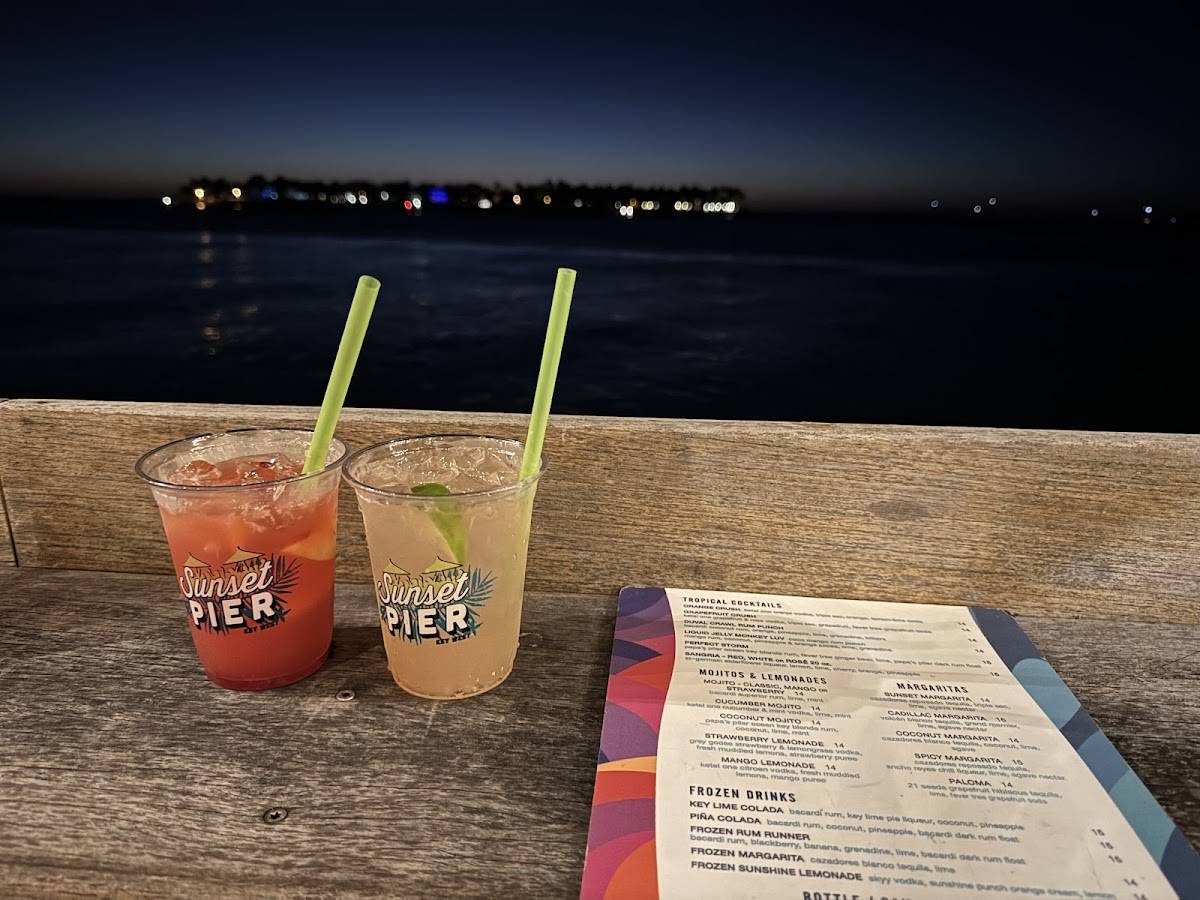 Menu at Sunset Pier restaurant, Key West, 0 Duval St