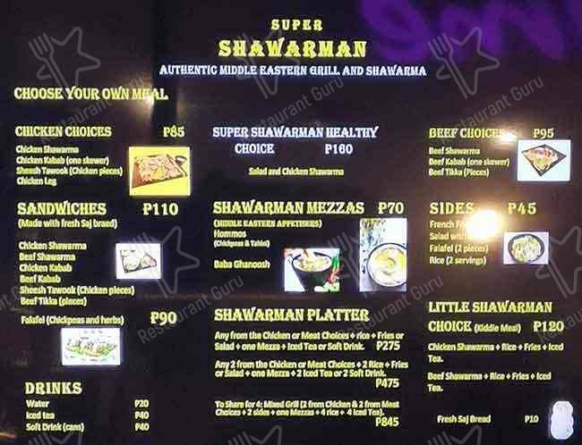 Carta de Super Shawarma, Taguig