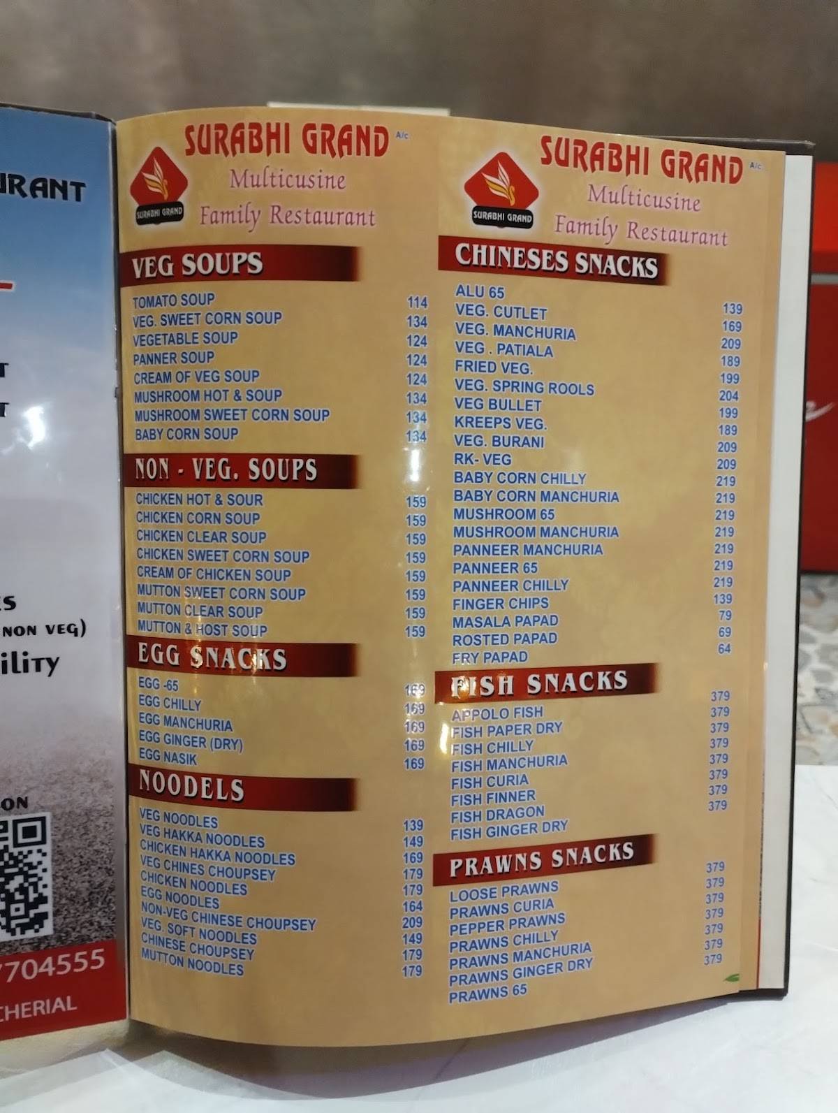 Menu at Surabhi Grand Multi Cuisine Restaurant, Mancherial