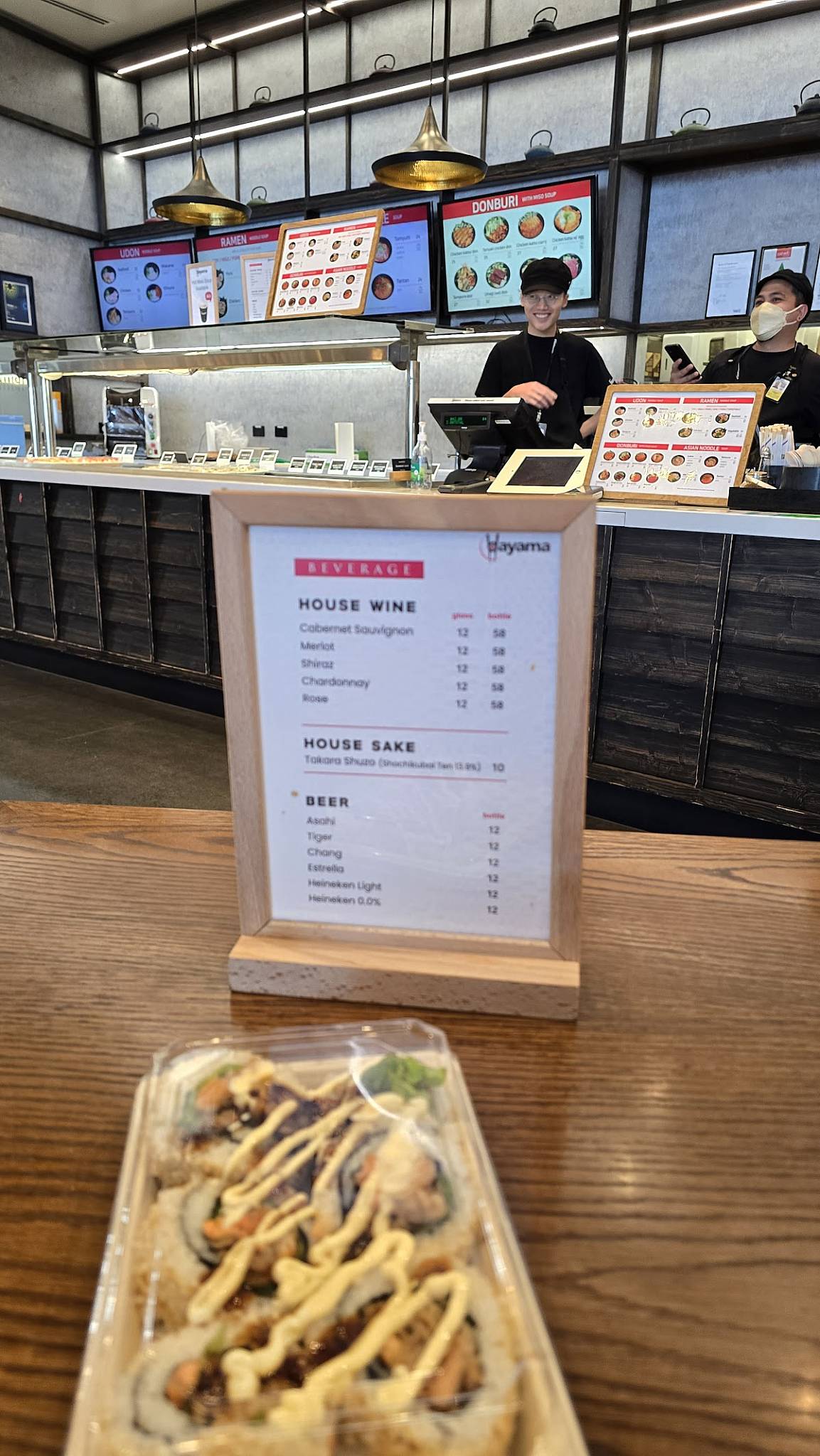 Menu at Sushi Bar Hayama, Auckland, International Terminal 1st Floor ...