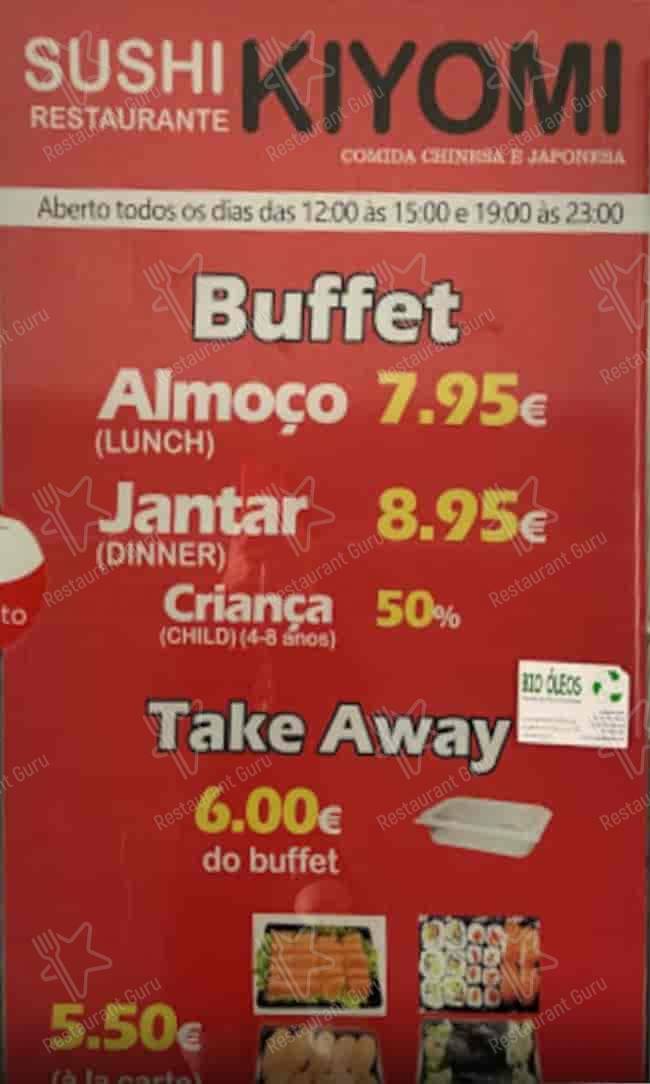 Menu em Sushi Kiyomi - Restaurante Japonês, Lisboa