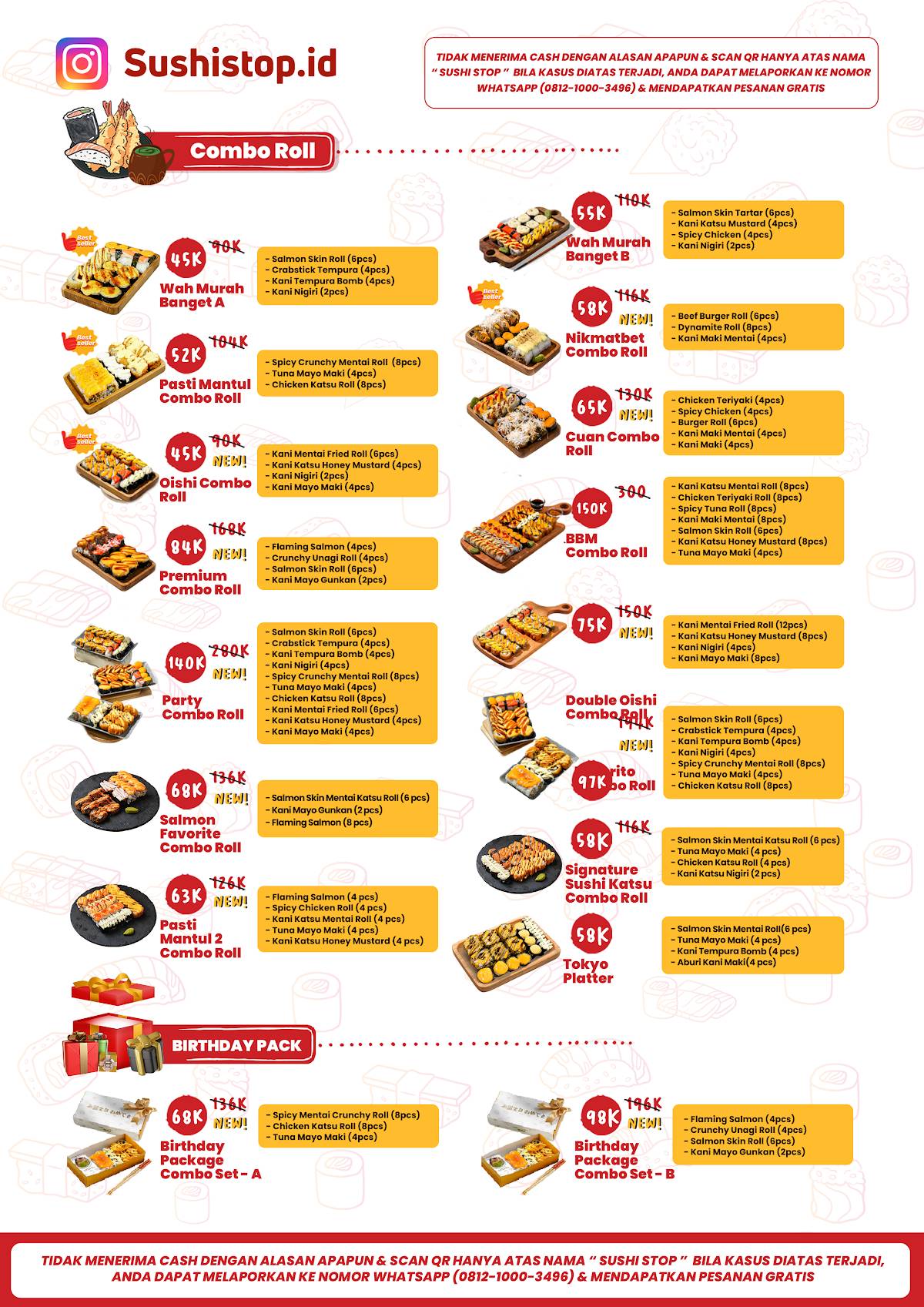 Menu at Sushi Stop Indonesia, Beji restaurant, Depok