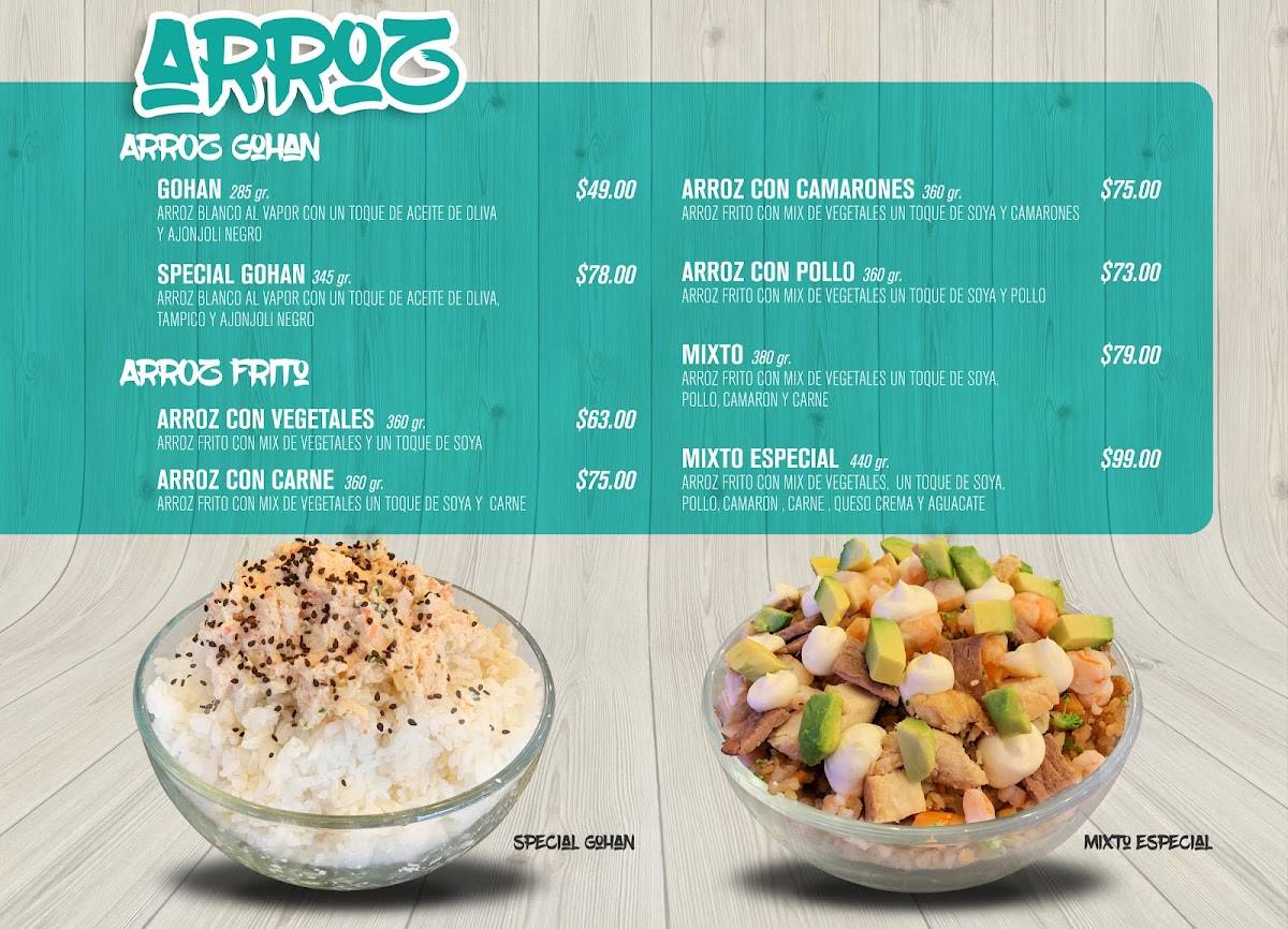 Carta del restaurante Sushi Y Así Garza Sada, Monterrey