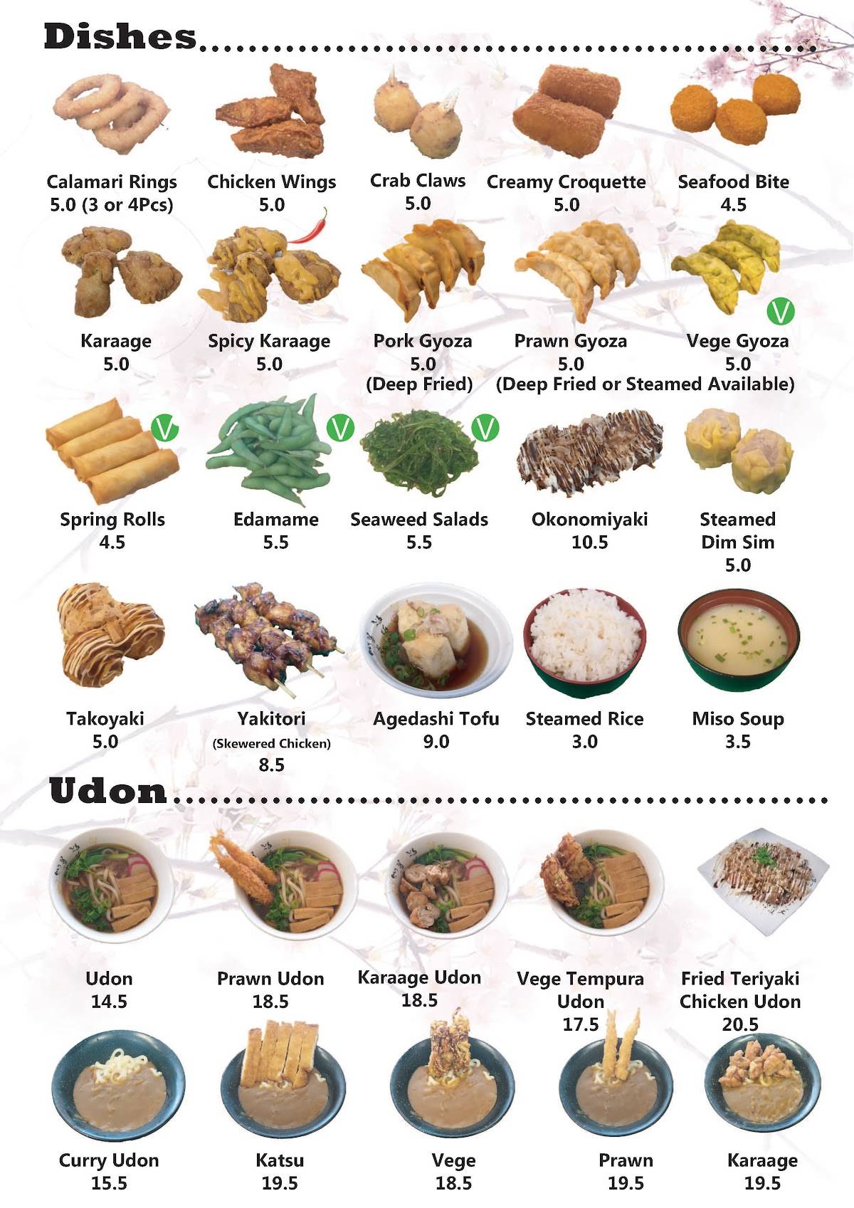Menu at Sushi raft restaurant, Trinity Beach
