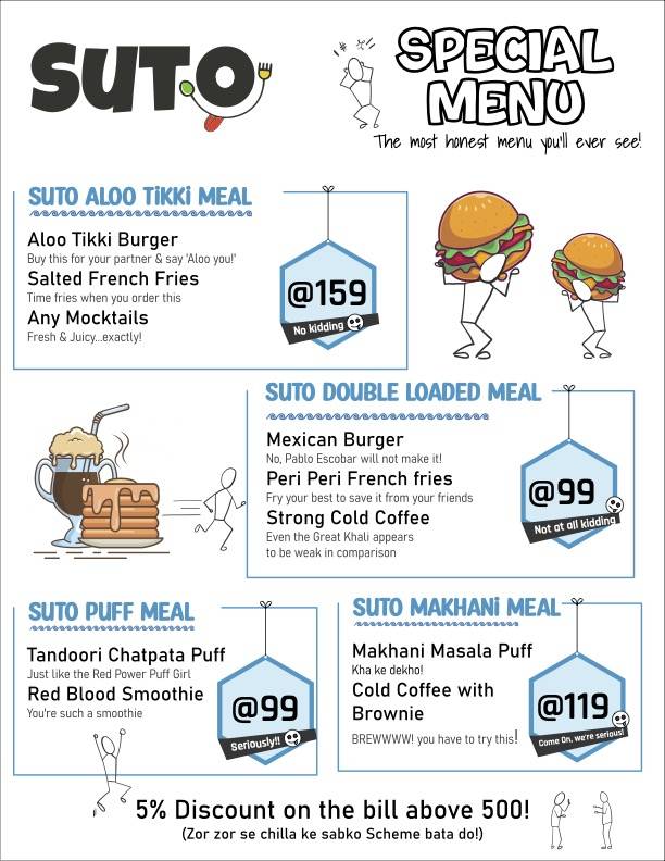 Menu at Suto Cafe, Indore, Suto Cafe
