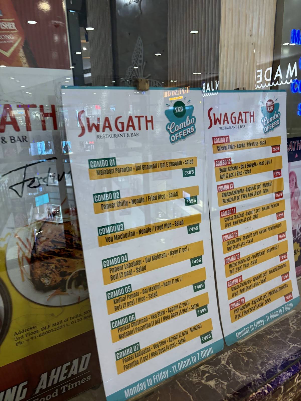 Menu at Swagath Restaurant DLF MALL OF INDIA, Noida, Dlf Mall Of India