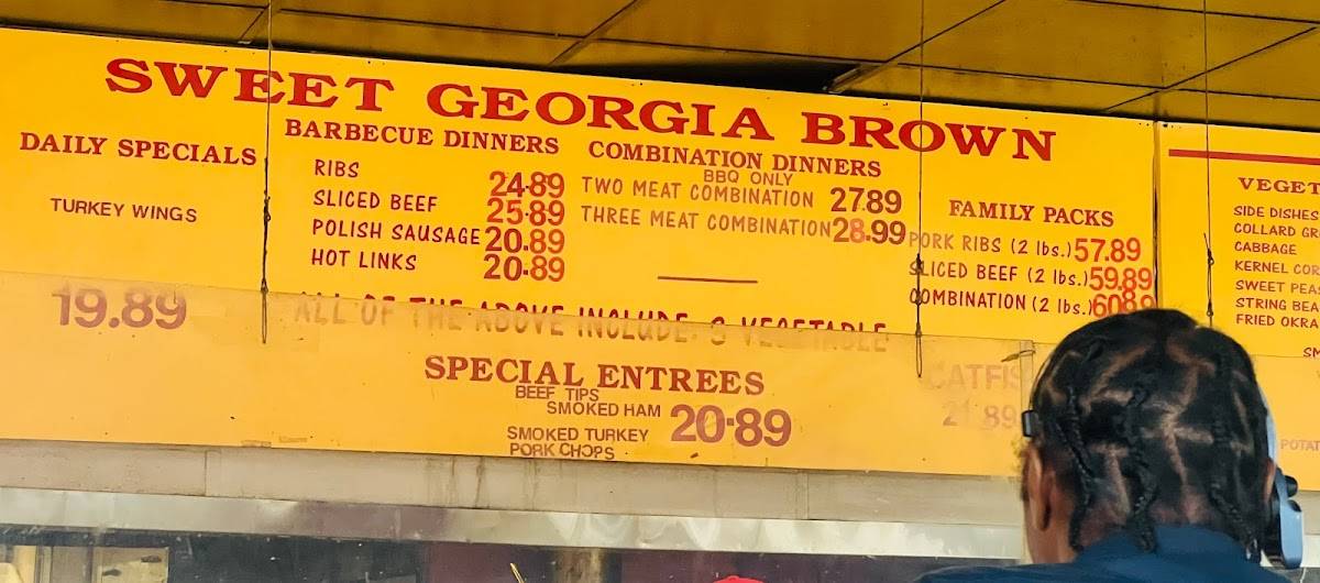 Menu at Sweet Georgia Brown BBQ, Dallas